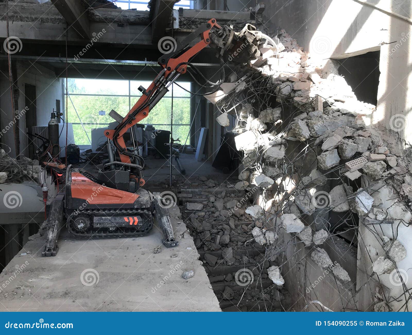 Hammer Machine for Work of Dismantling Building Demolition Stock Image ...