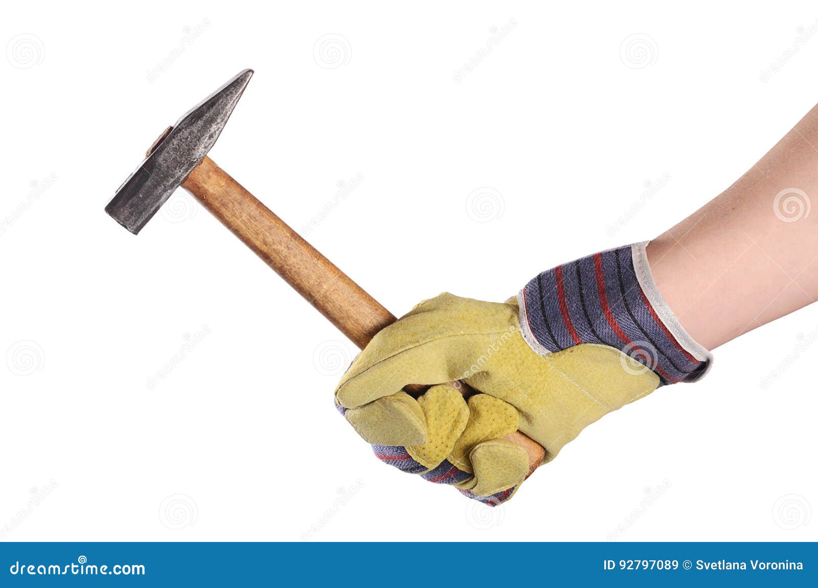 Hammer in a man`s hand stock image. Image of manual, holding - 92797089