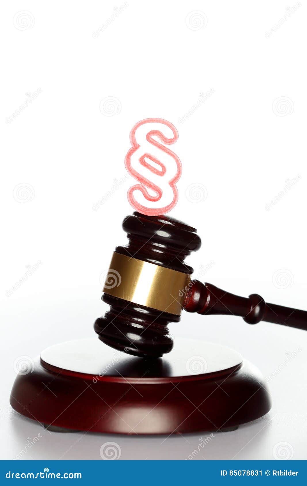 Hammer Mit Rotem Paragraphsymbol Stockbild - Bild von richterlich ...