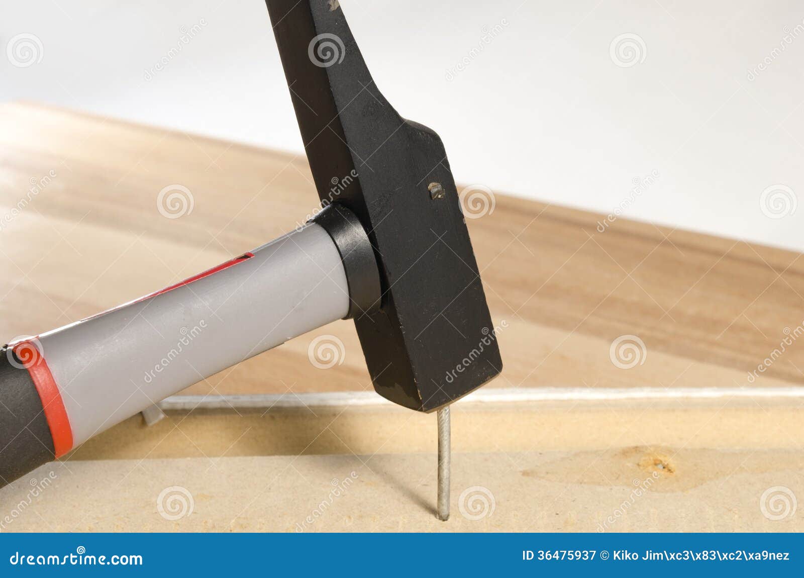 Hammer nailing a nail stock image. Image of manual, carpenter - 36475937