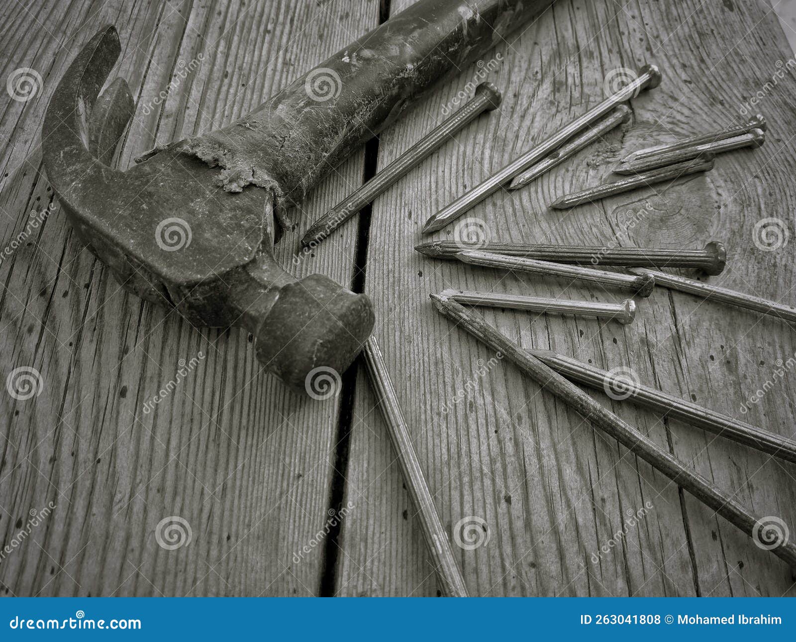 Hammer and nails stock photo. Image of wood, nails, hammer - 263041808
