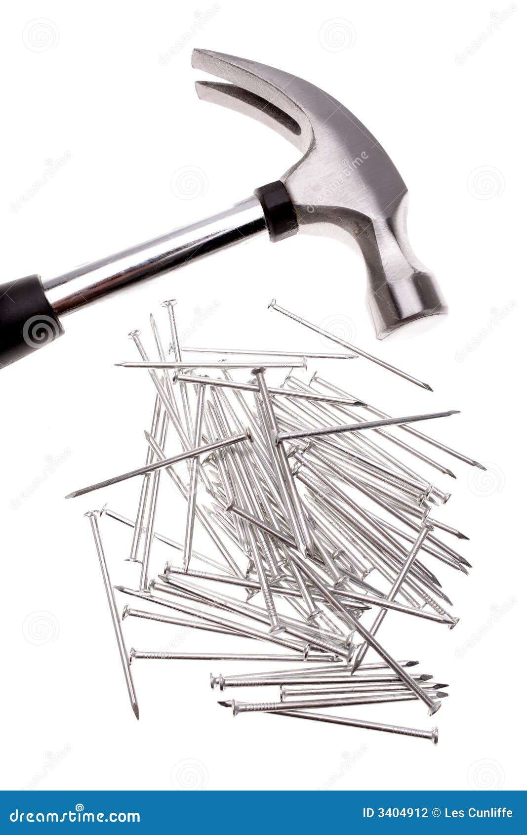 Hammer & nails stock photo. Image of handyman, hardware - 3404912