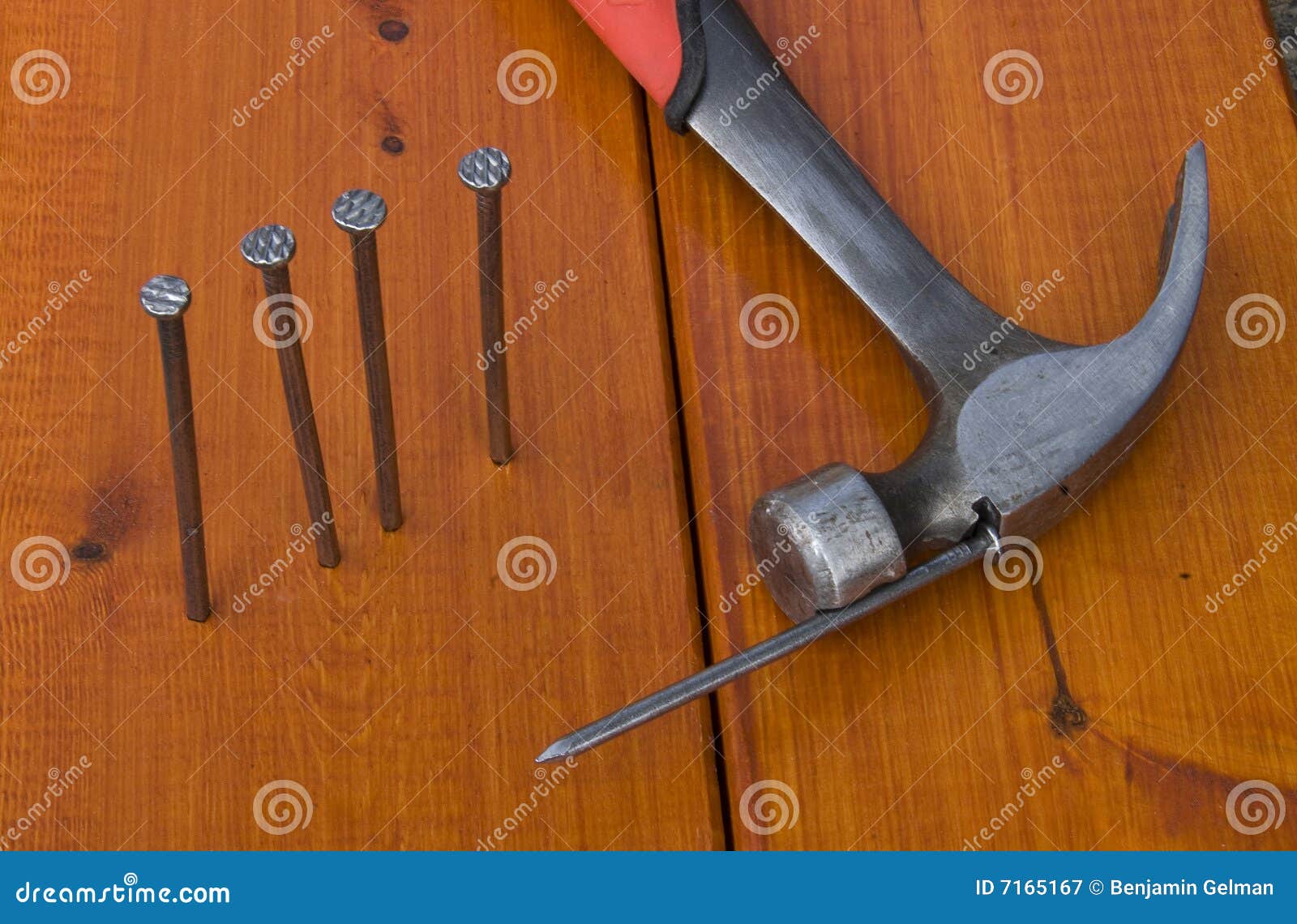 Hammer and nails stock image. Image of attached, pointed - 7165167