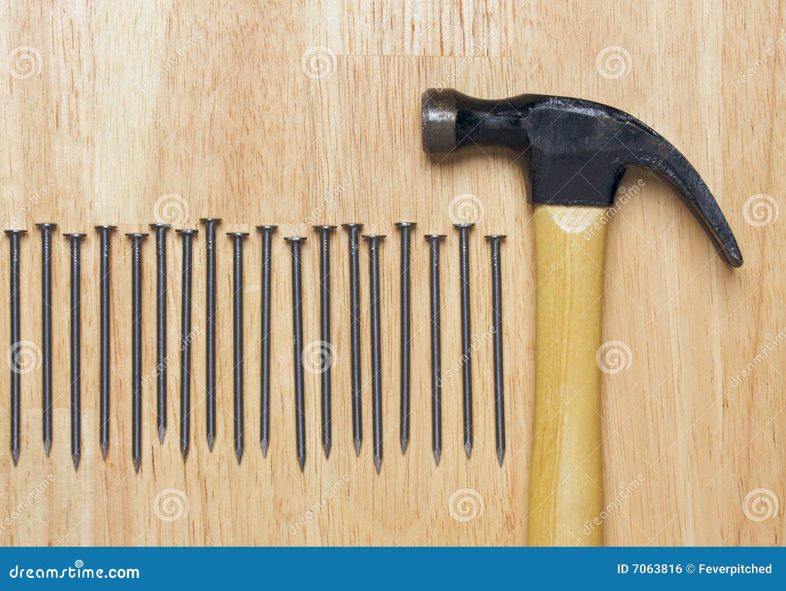 Hammer and Nails Abstract stock photo. Image of close - 7063816