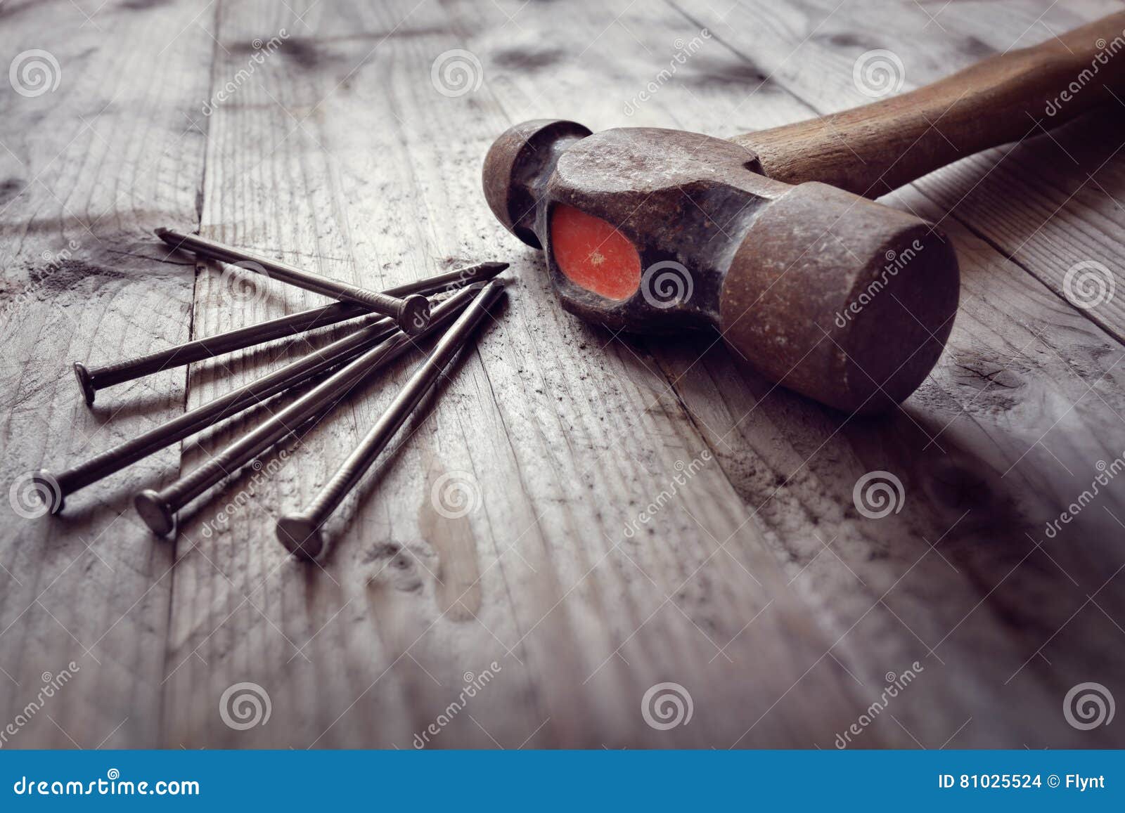 Hammer and nails stock photo. Image of contractor, hammer - 81025524
