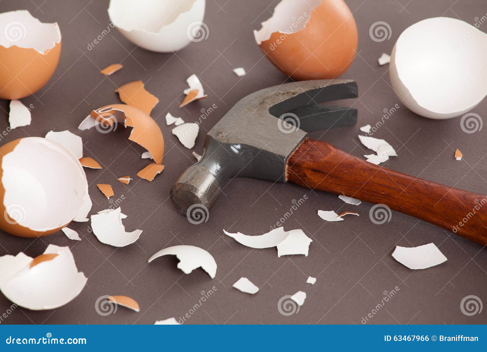 Hammer Next To a Bunch of Cracked Shells Stock Photo - Image of ...