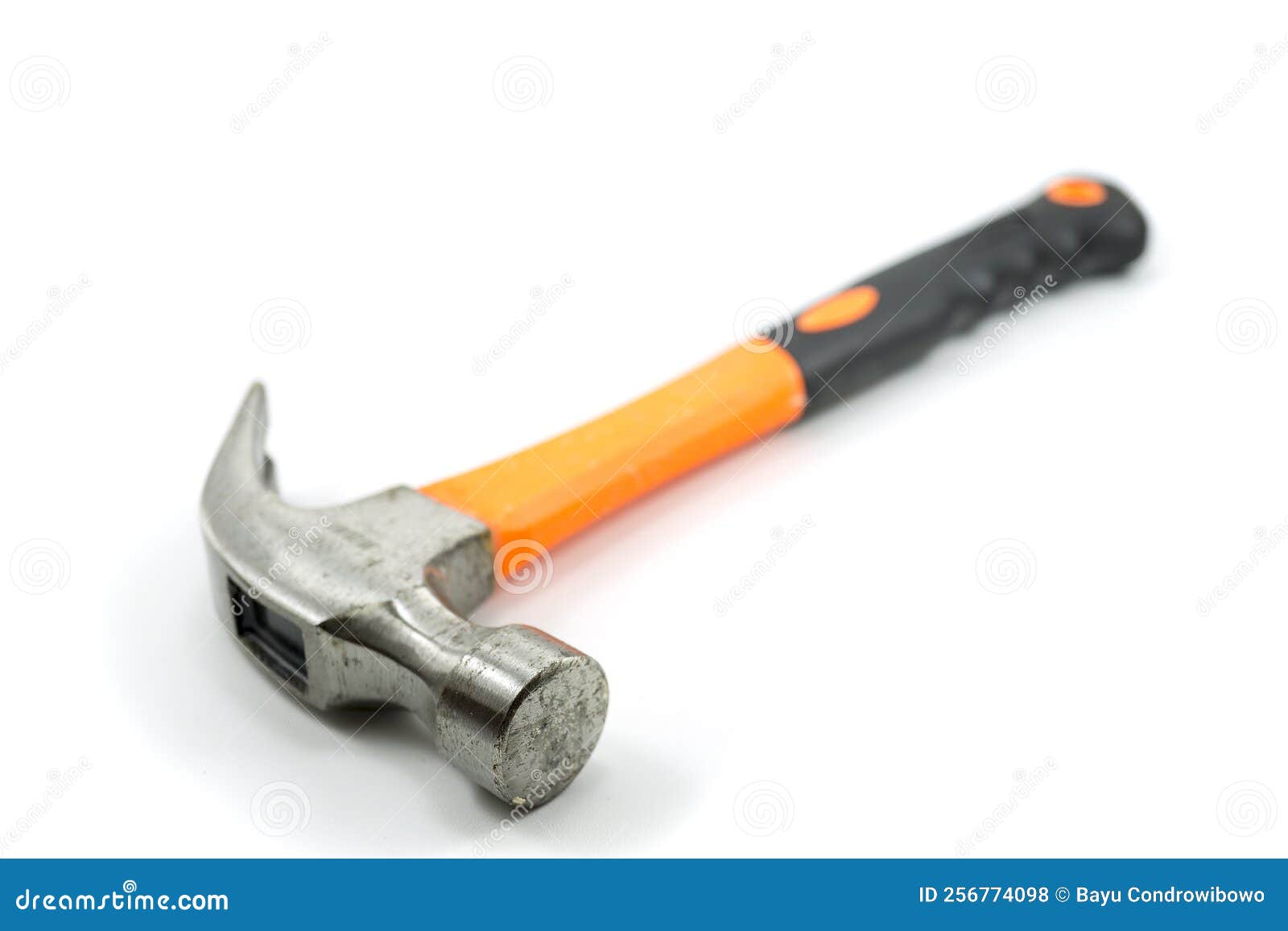 Hammer with Orange and Black Handle Isolated on White Stock Photo ...