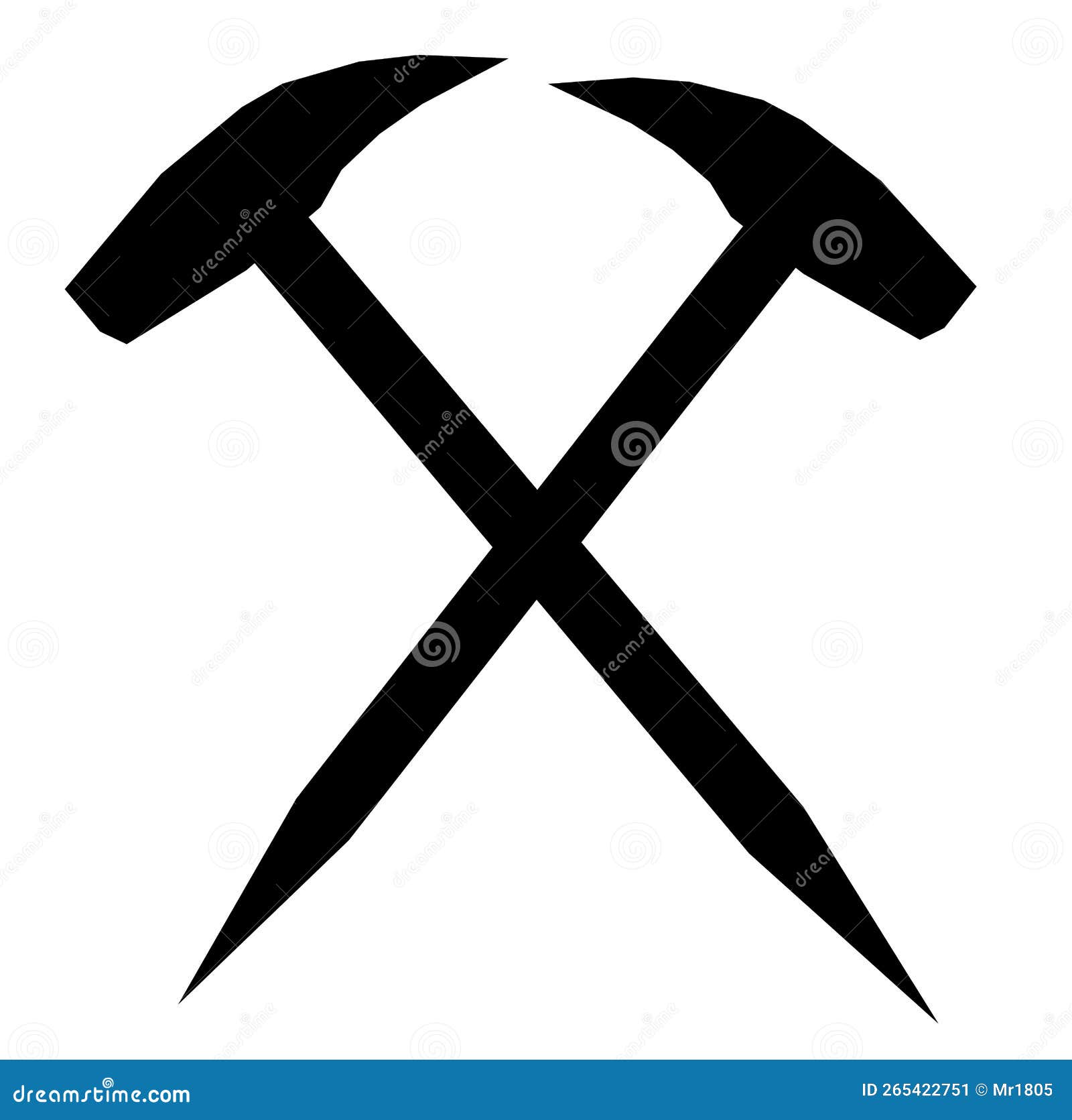 Hammer and pick symbol stock illustration. Illustration of shadow ...