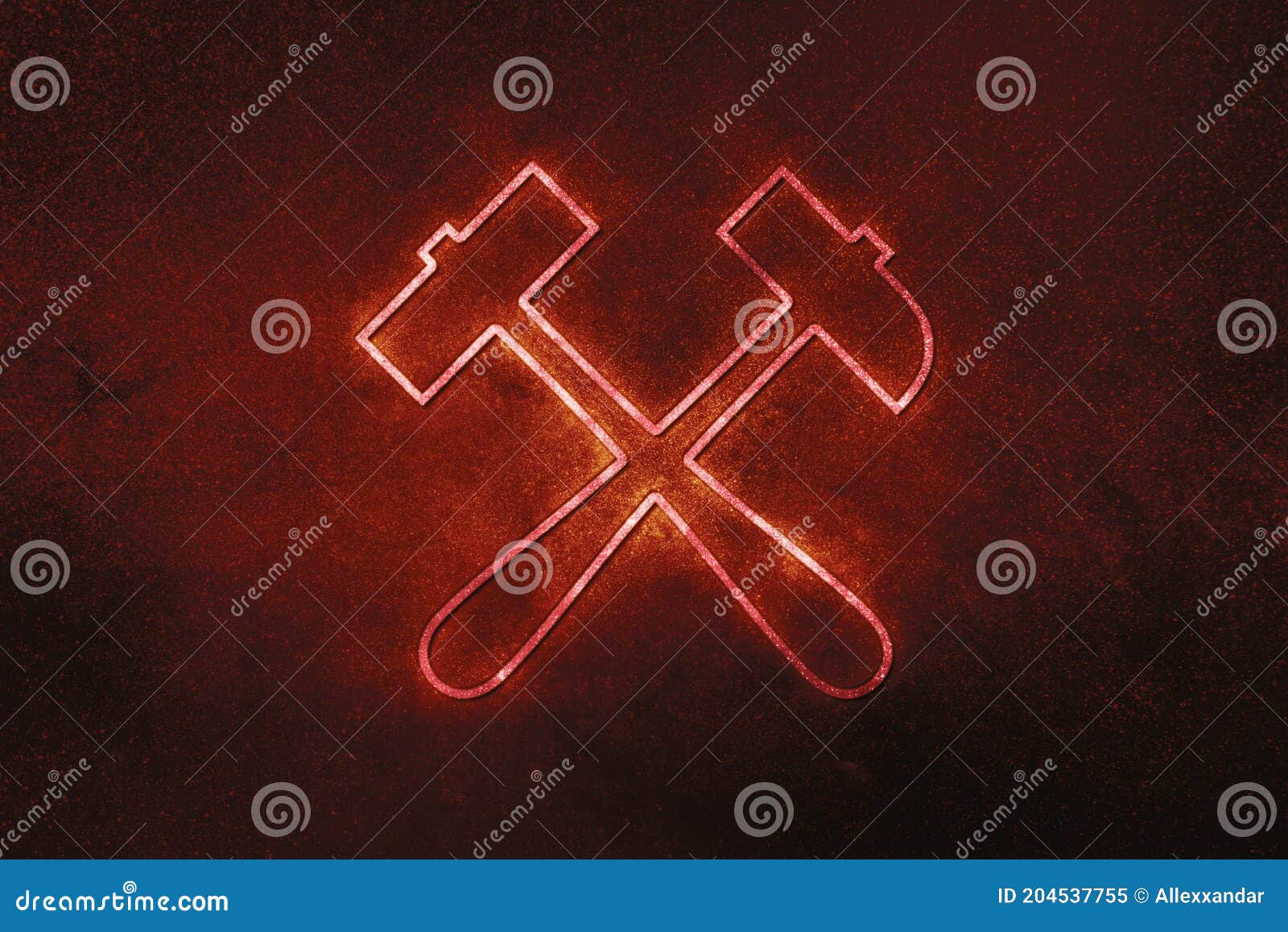 Hammer and Pick Symbol, Mining Sign Stock Illustration - Illustration ...