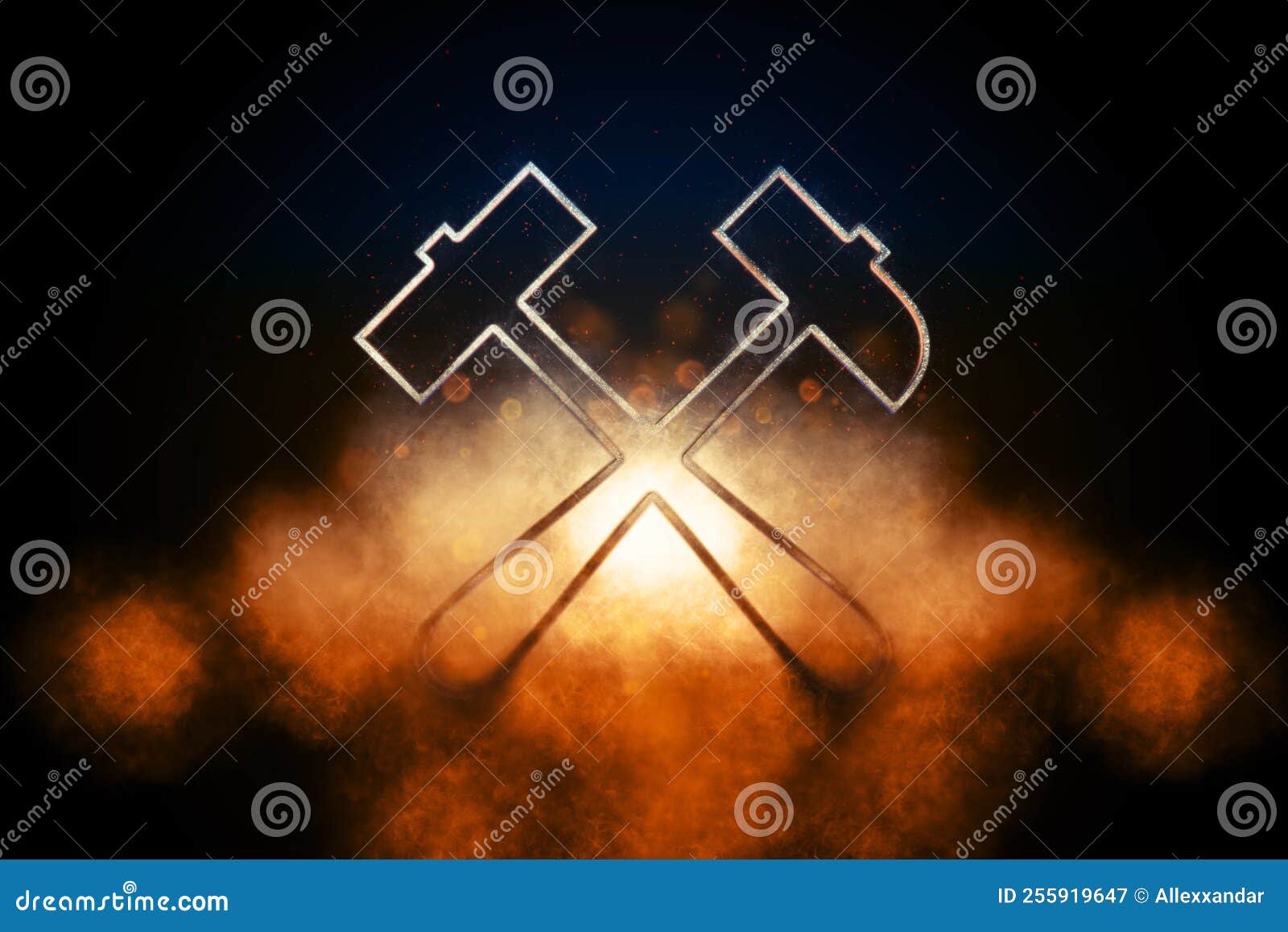 Hammer and Pick Symbol, Mining Sign Stock Illustration - Illustration ...