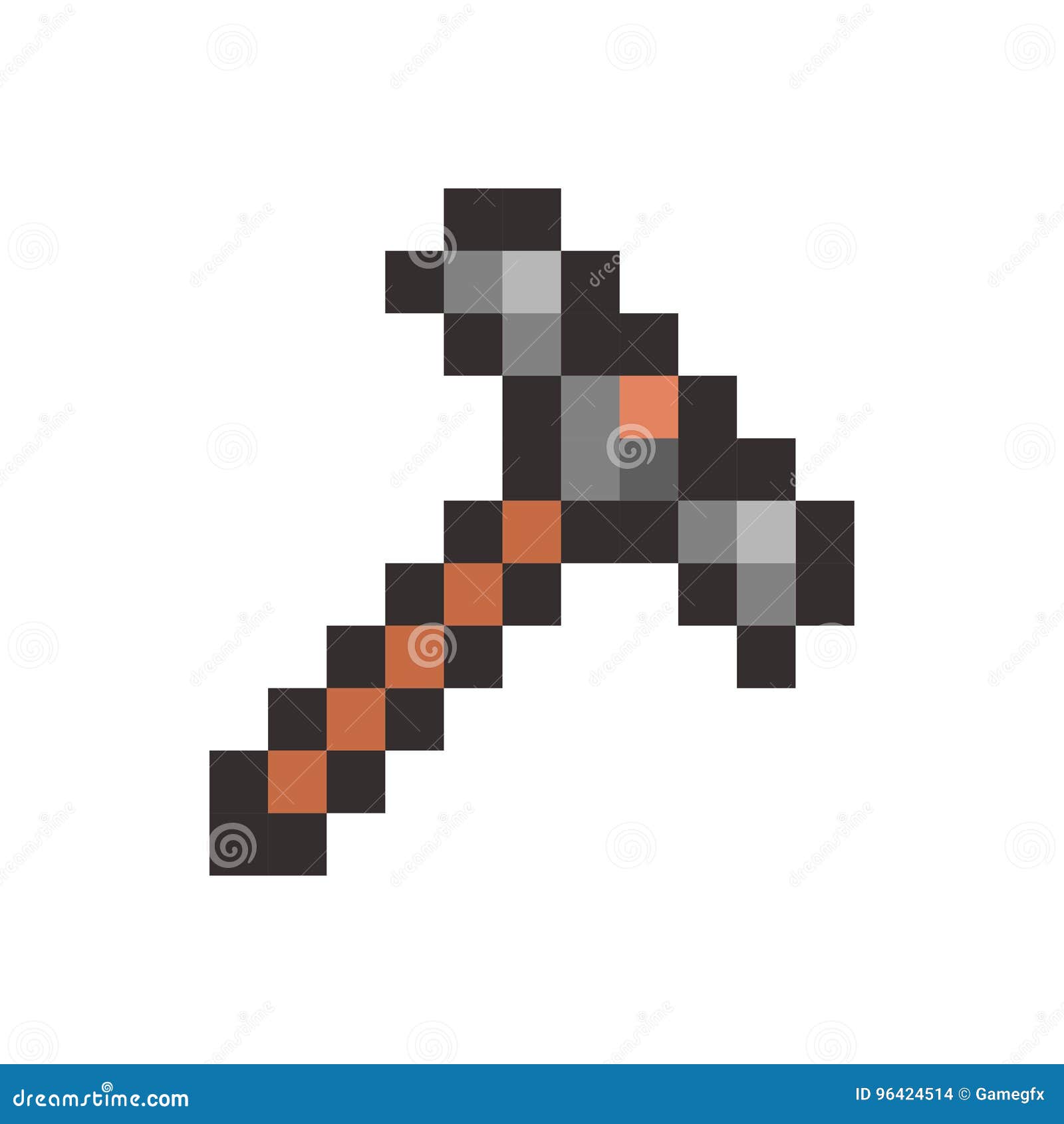 Hammer Pixel Art Cartoon Retro Game Style Stock Vector - Illustration ...