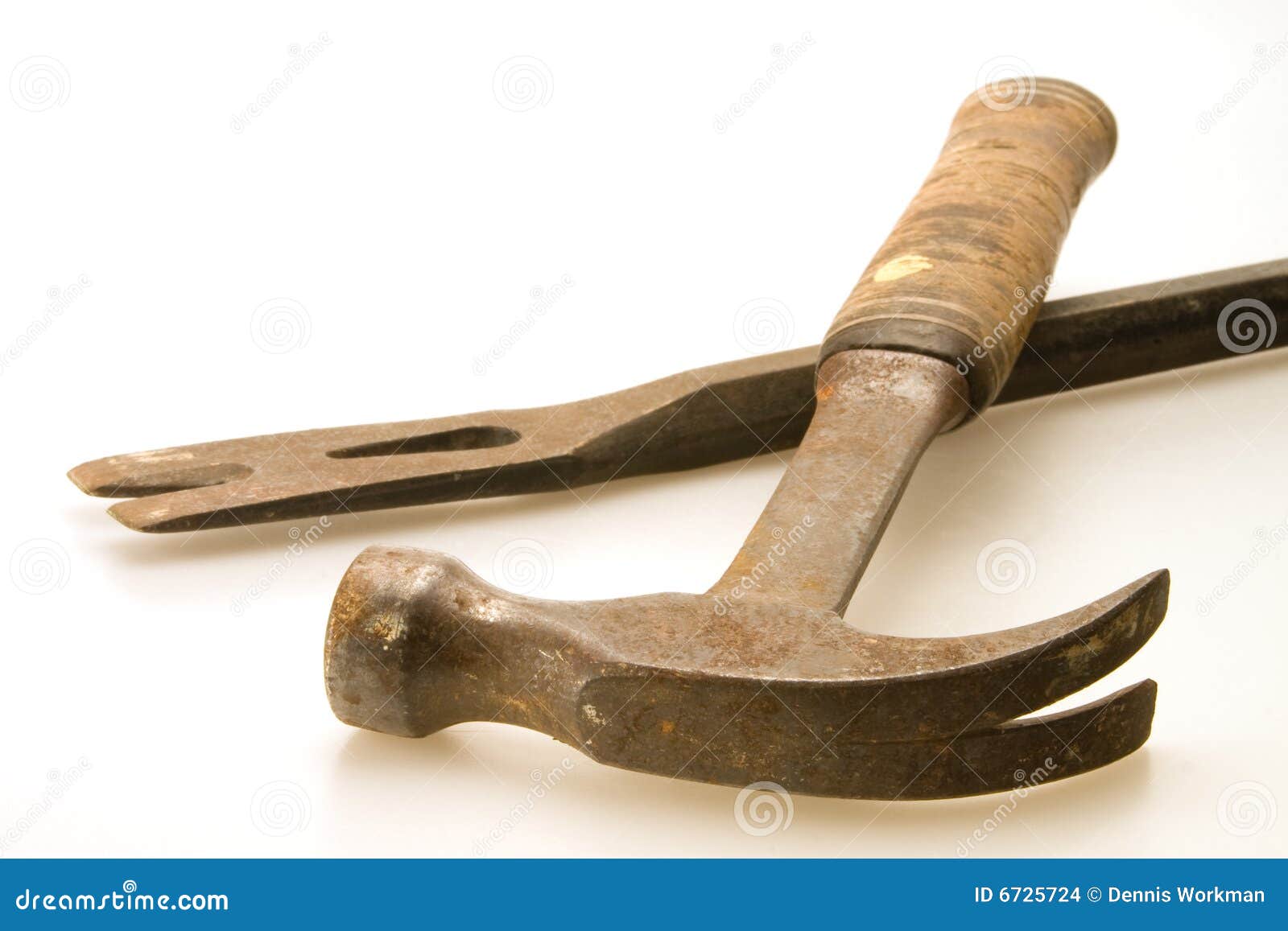 Hammer and Pry Bar stock photo. Image of metal, flat, crush - 6725724