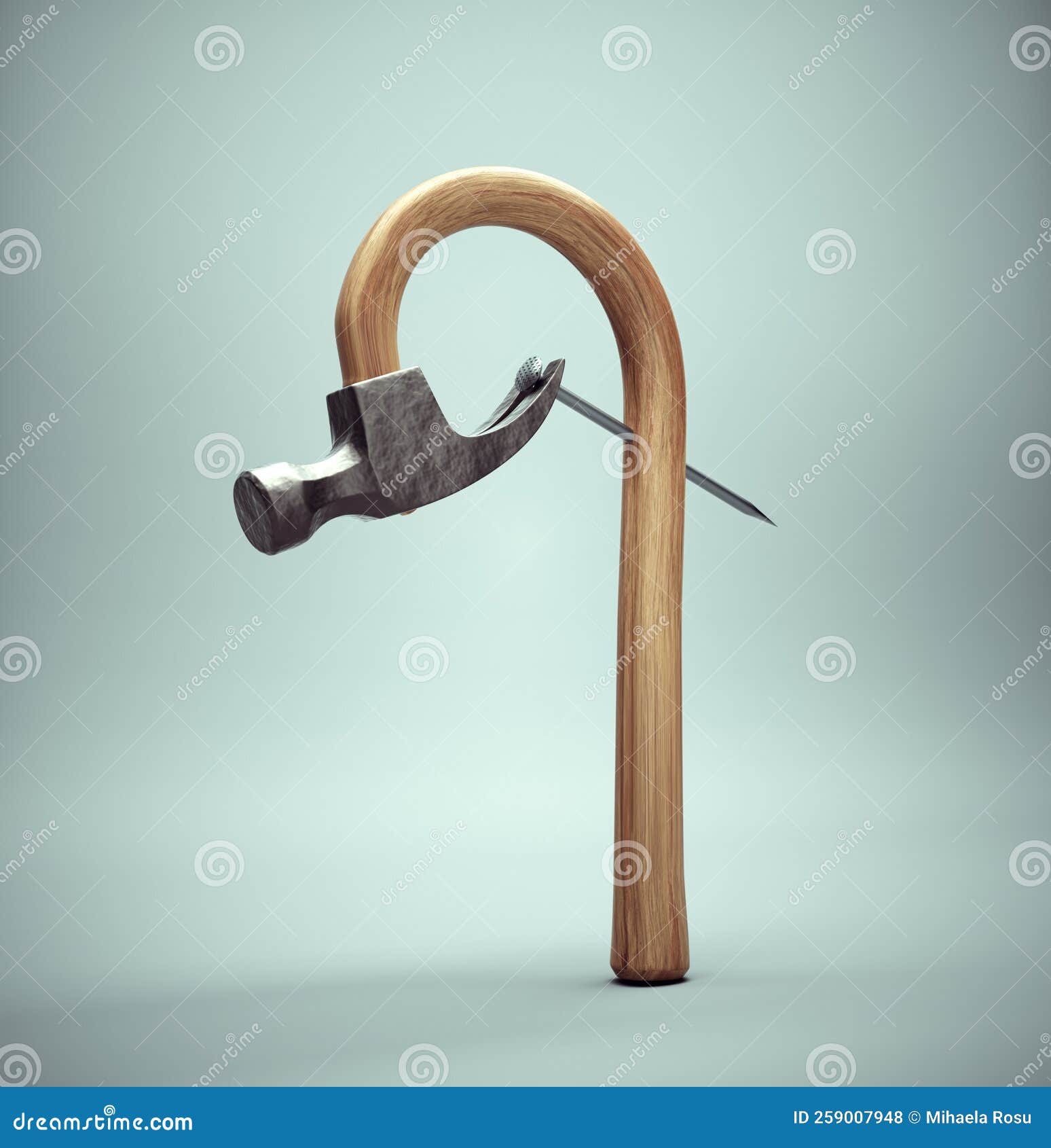 The Hammer Pulls Out Its Own Nail Stock Illustration - Illustration of ...