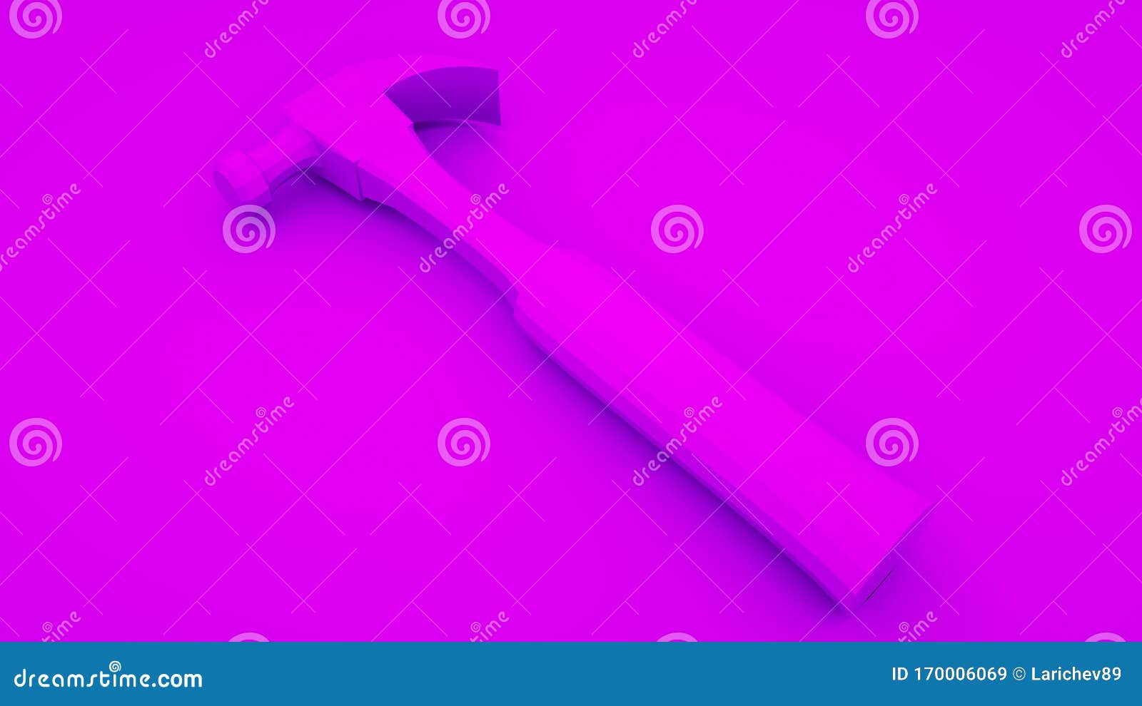 Hammer On Purple Background. Build Concept. 3d Rendering Royalty-Free ...