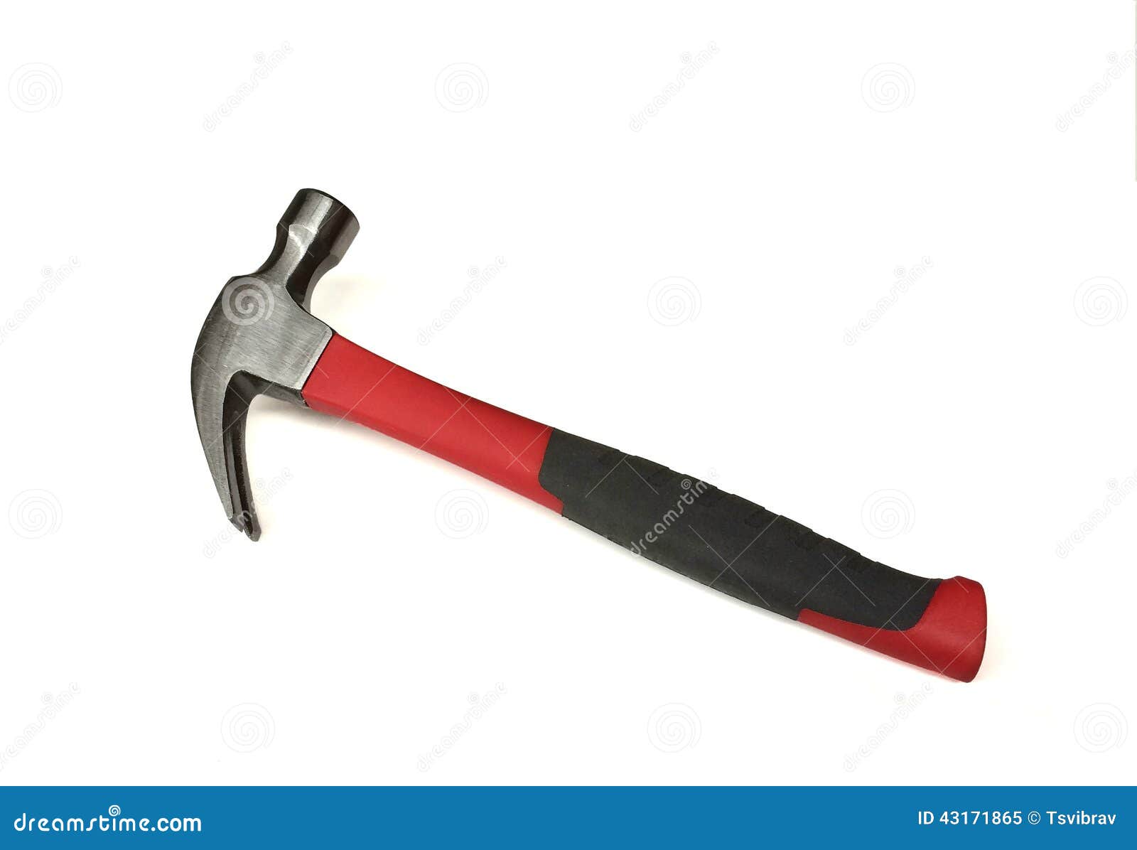 Hammer with Red Handle Isolated on White Stock Image - Image of craft ...