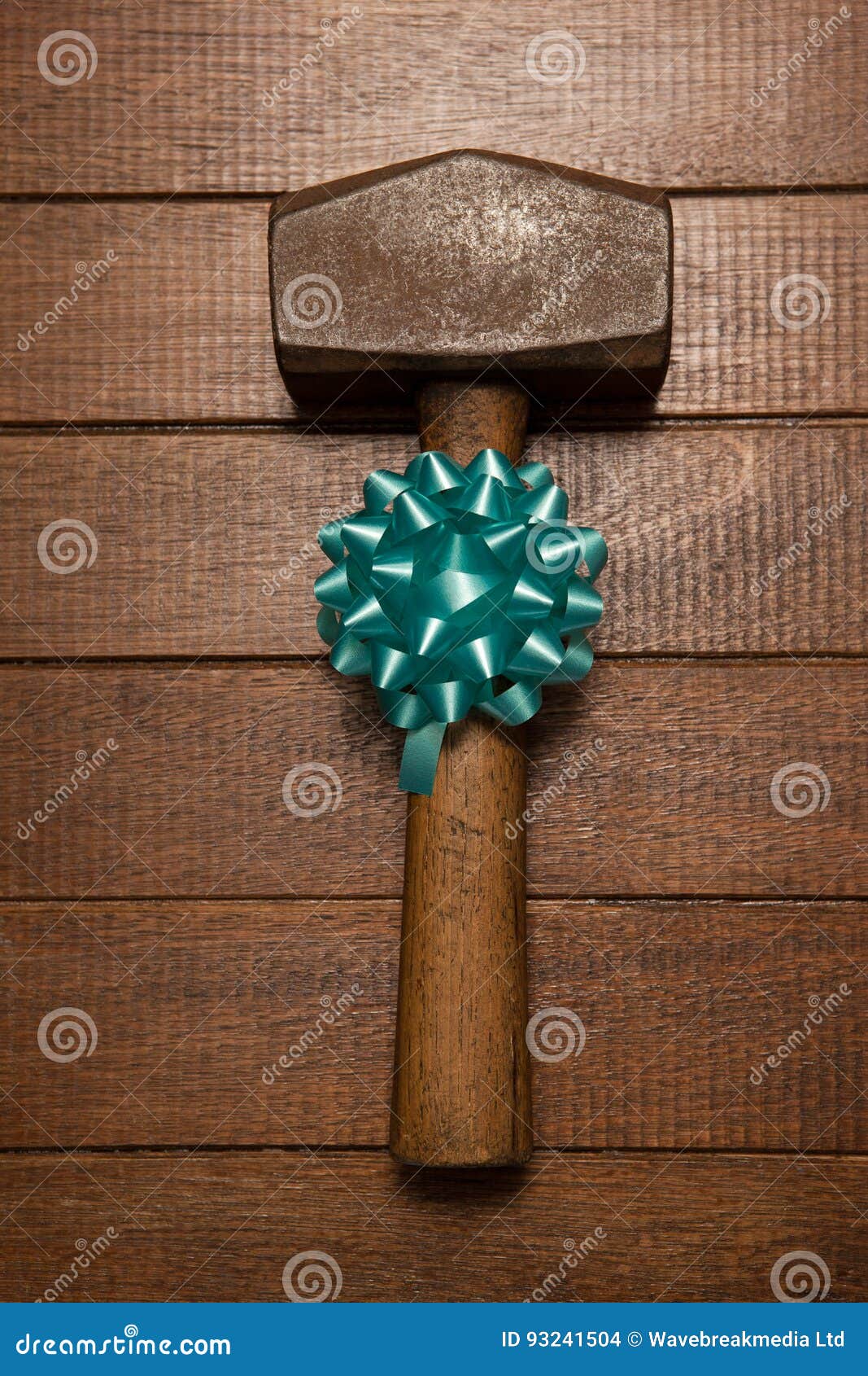 Hammer with Ribbon on Table Stock Photo - Image of table, ribbon: 93241504