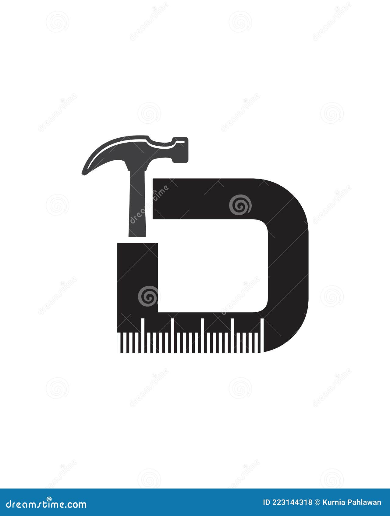 Hammer and Ruler Logo , Construction Logo Vector Stock Illustration ...