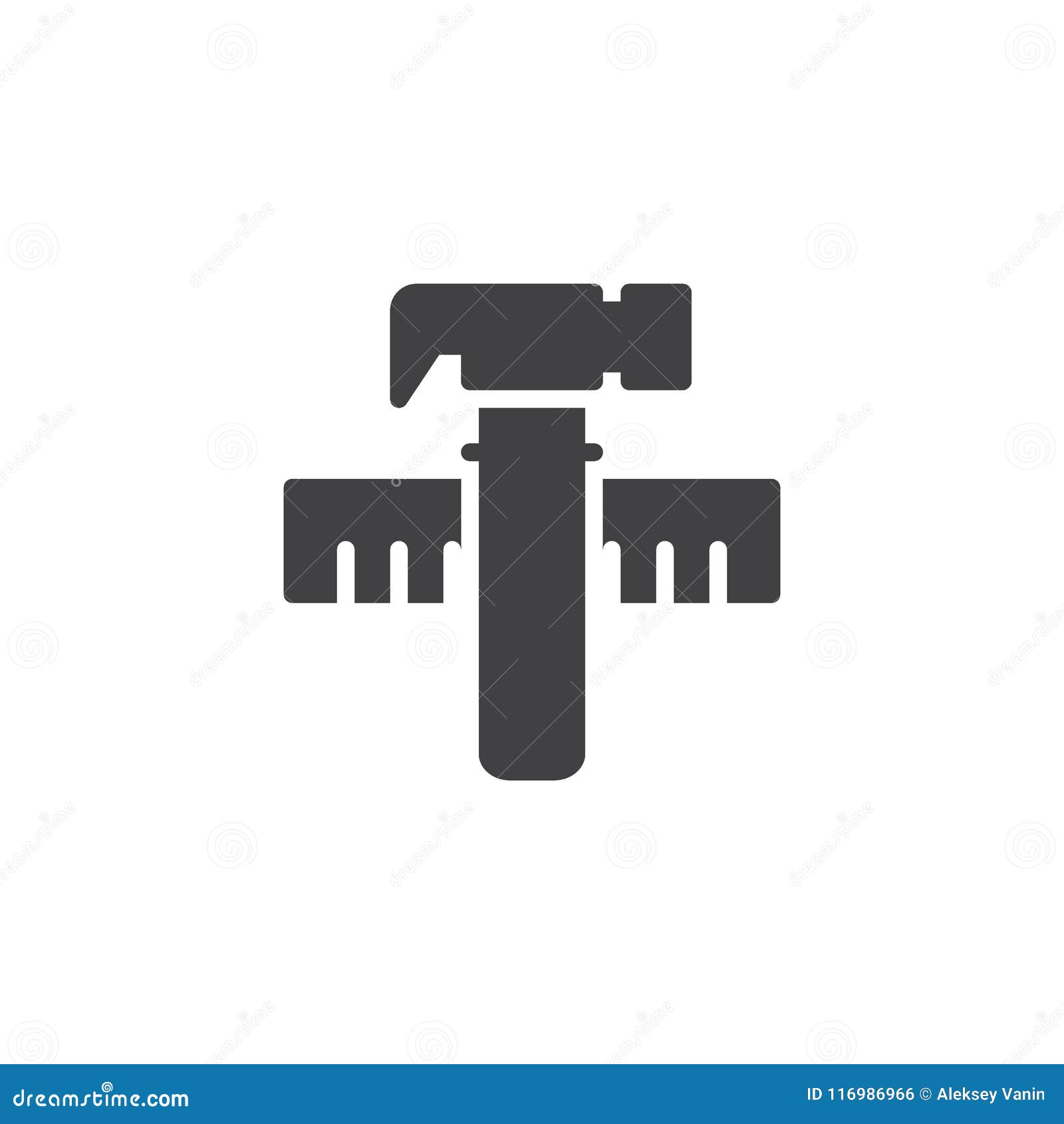 Hammer and Ruler Vector Icon Stock Vector - Illustration of pictogram ...