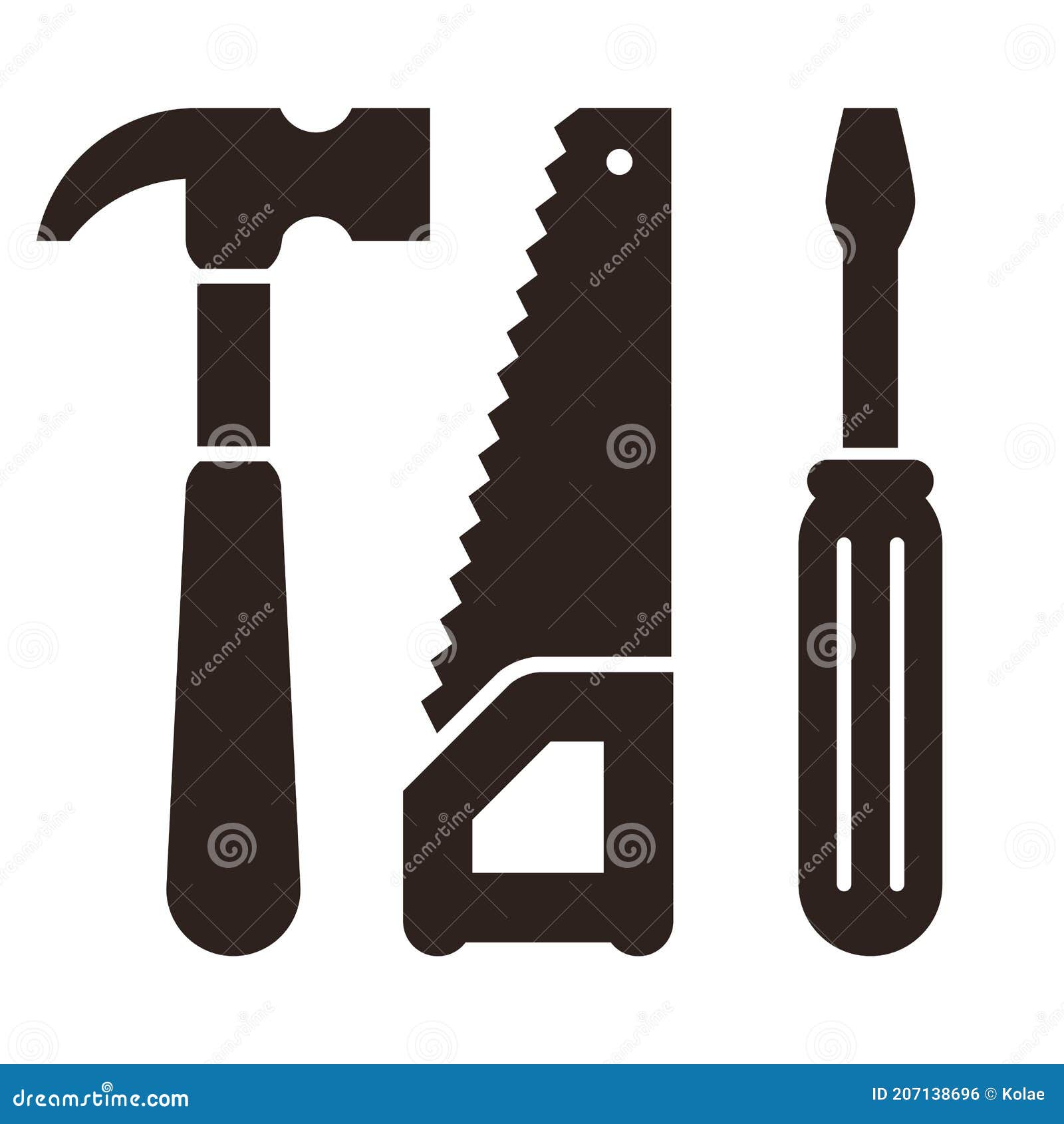 Hammer,saw and Screwdriver. Tools Icon Stock Vector - Illustration of ...