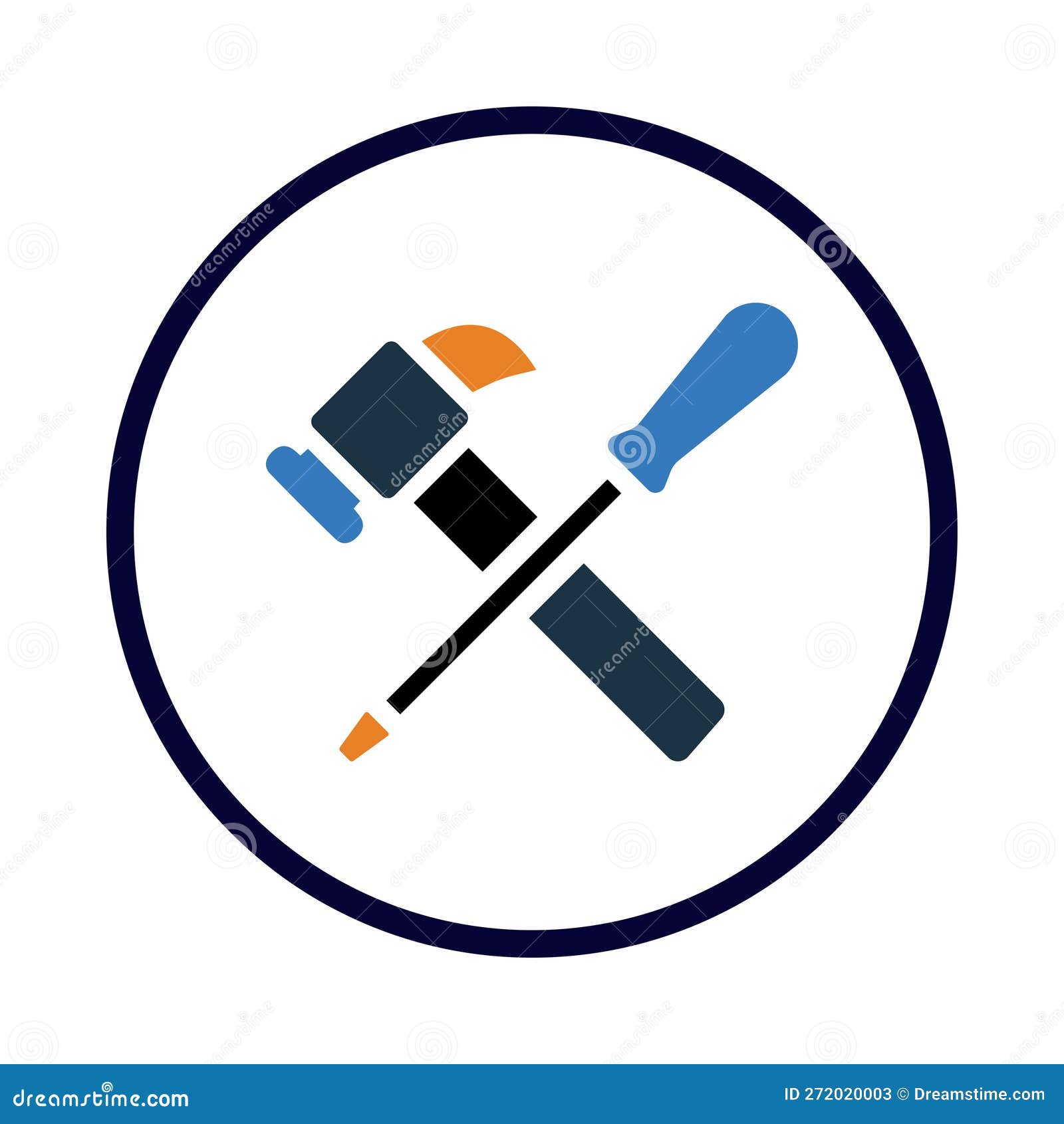 Hammer, Screwdriver, Work Tools Icon Stock Vector - Illustration of ...