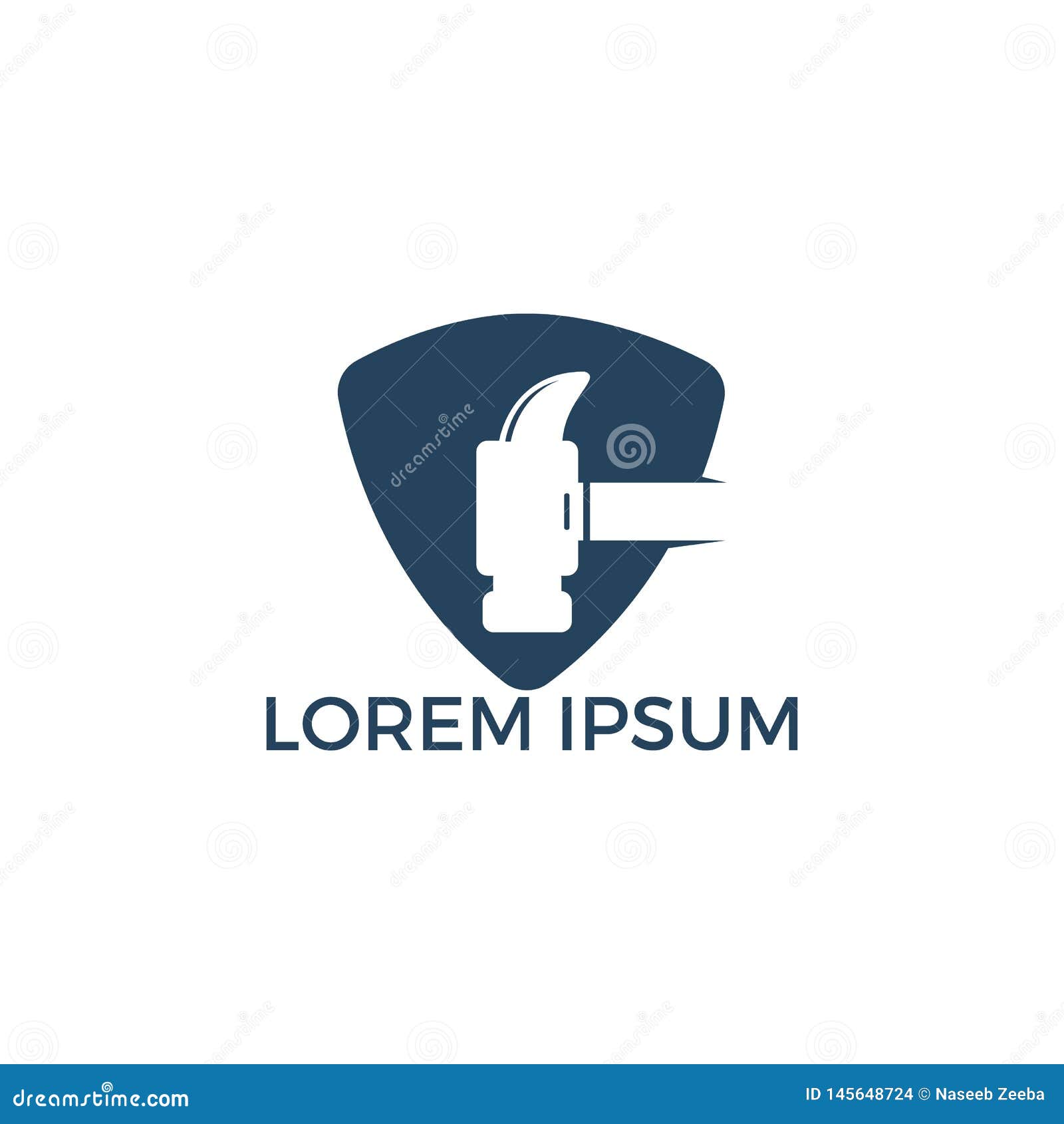 Hammer with Shield Logo Design. Stock Vector - Illustration of industry ...