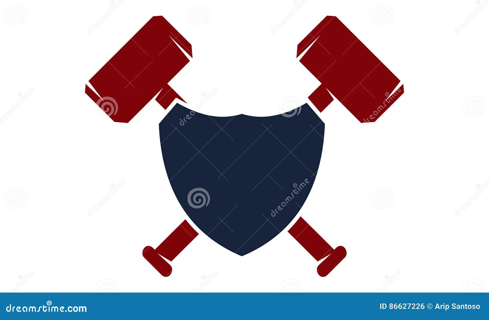 Hammer Shield stock vector. Illustration of army, graphics - 86627226