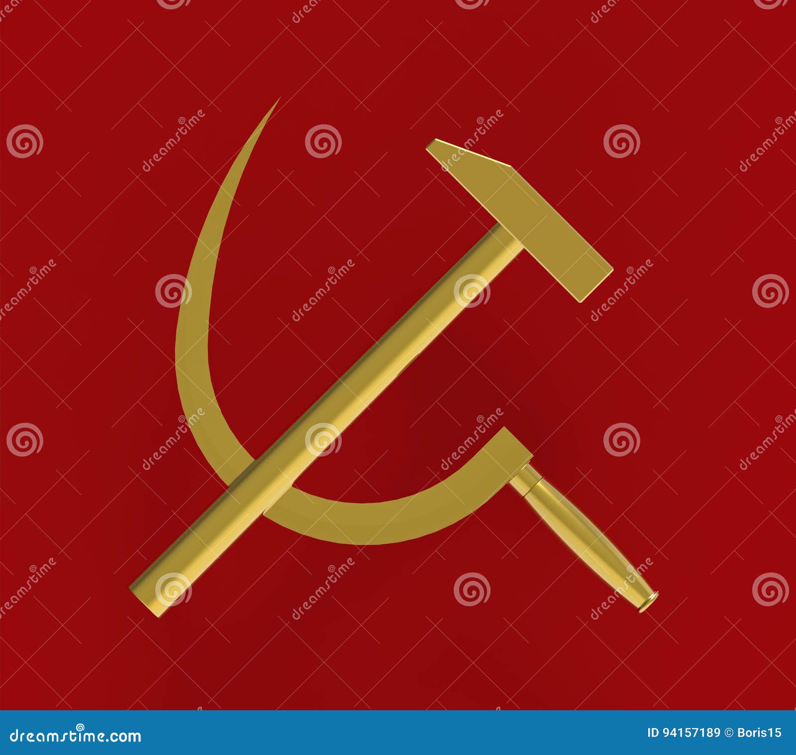 Hammer and Sickle, 3d Render Stock Illustration - Illustration of ...
