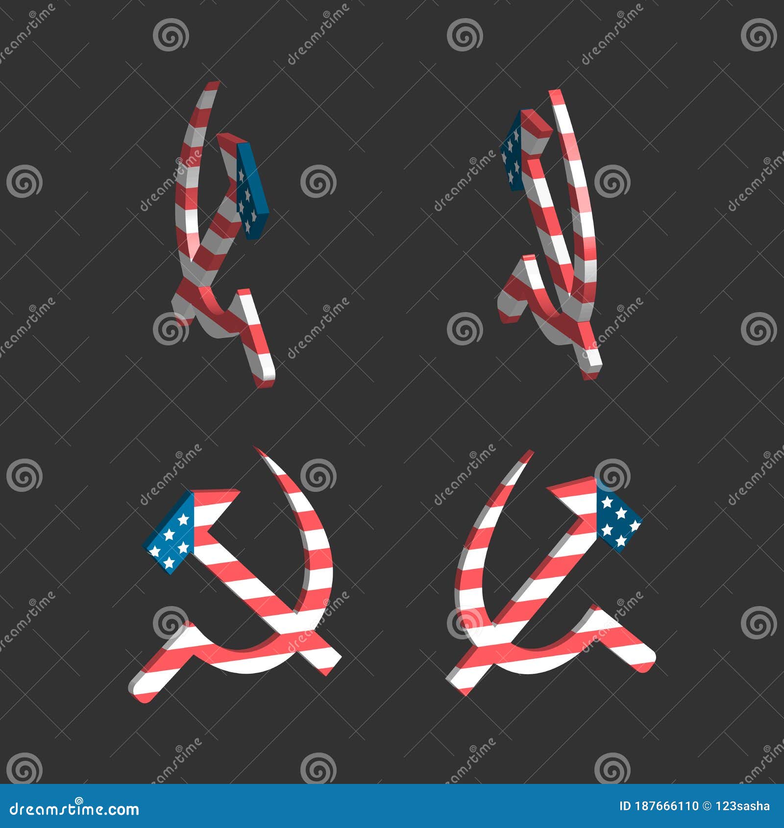 Hammer And Sickle American Flag
