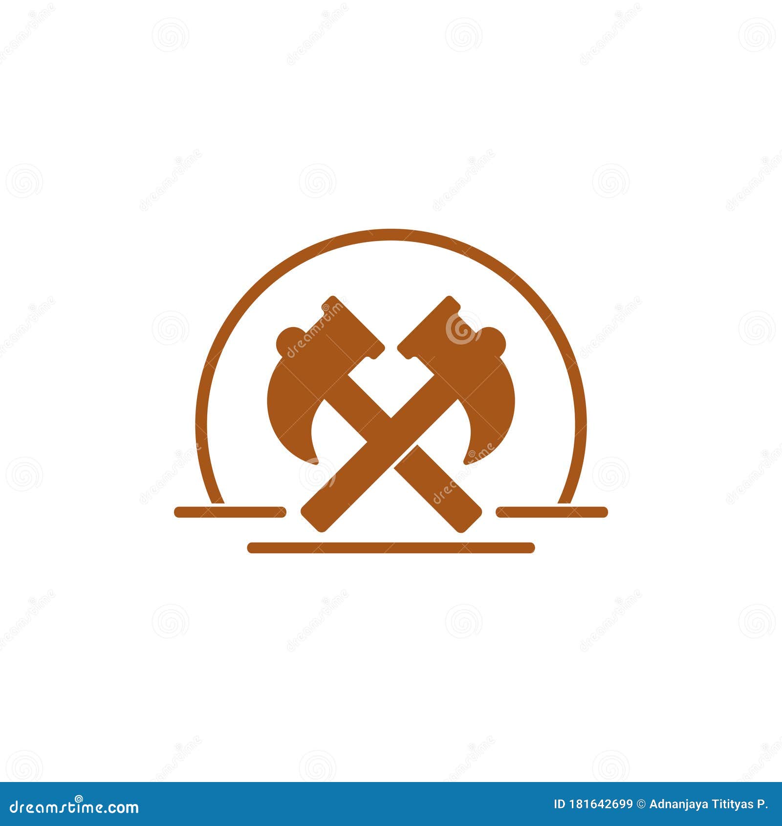 Hammer Simple Silhouette Logo Vector Stock Vector - Illustration of ...
