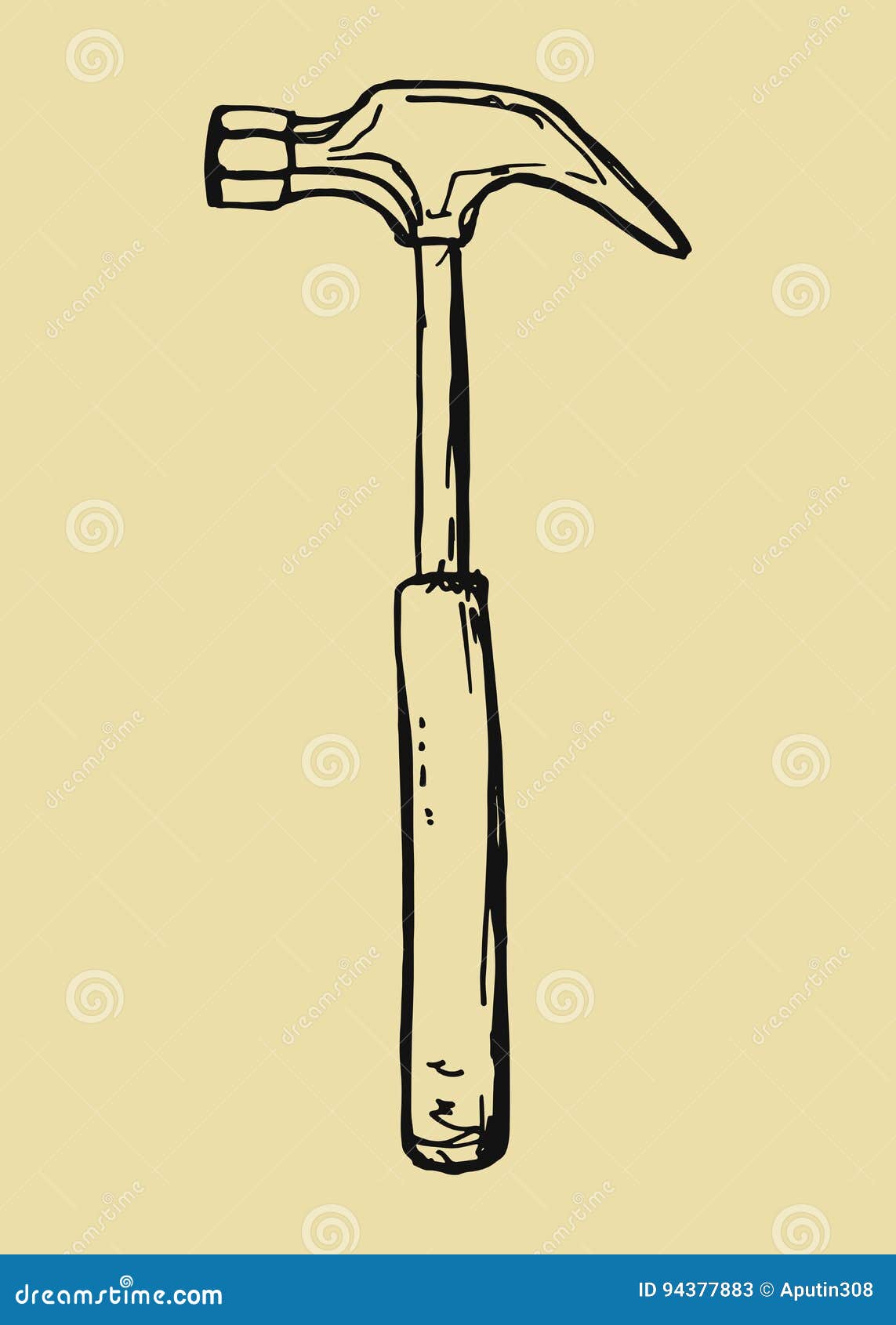 Hammer Sketch. Vector Illustration Stock Vector - Illustration of ...