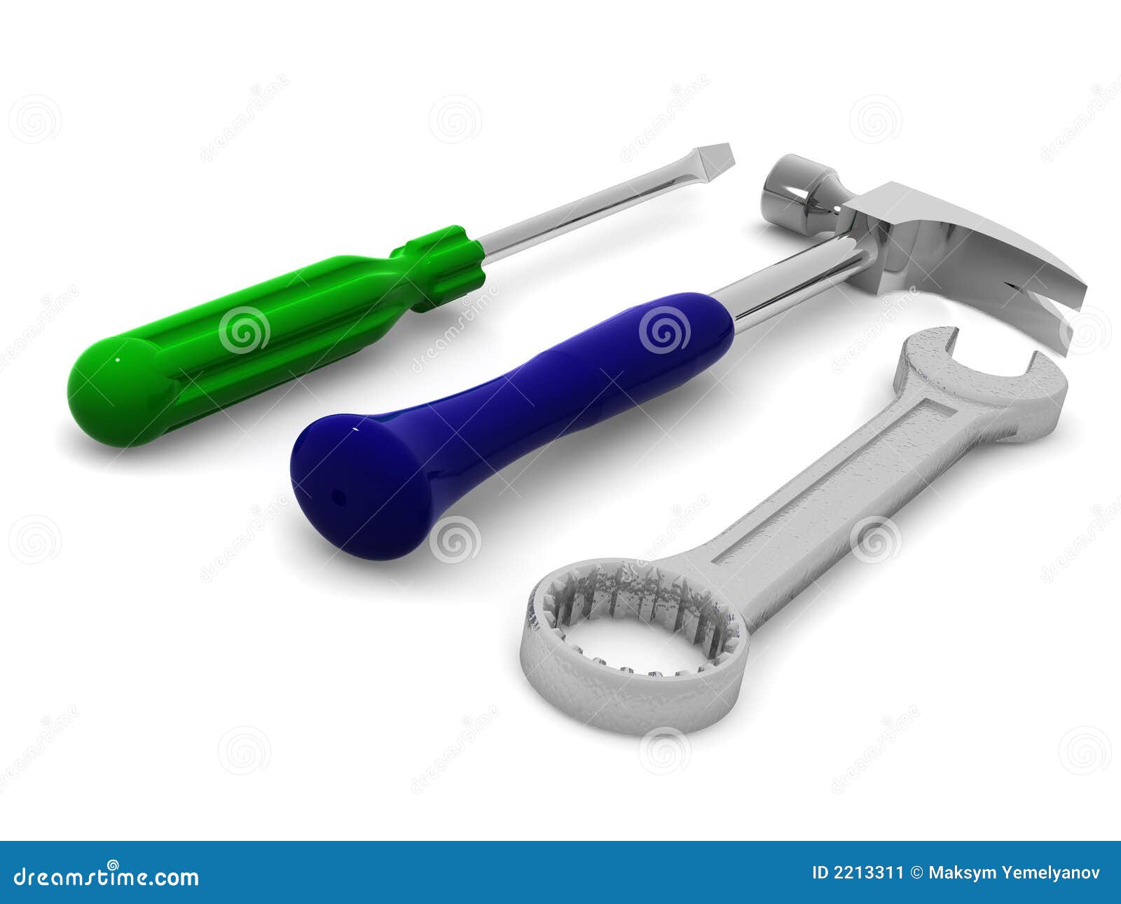 Hammer, skrewdriver stock illustration. Illustration of handle - 2213311