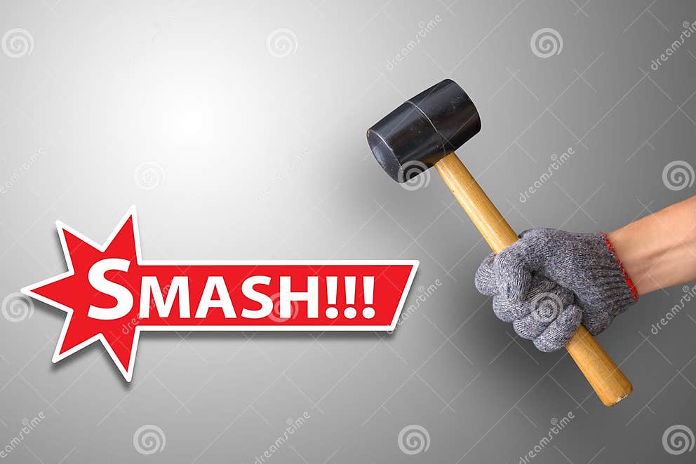 Hammer smash stock illustration. Illustration of never - 94108675