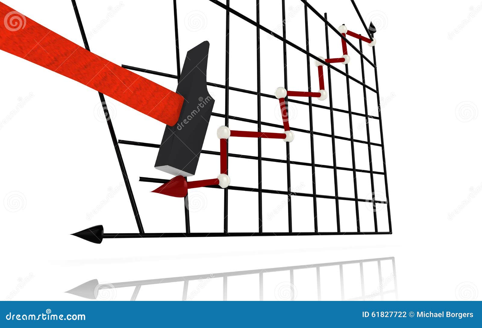 Hammer Smashes Chart Illustration on White Stock Illustration ...