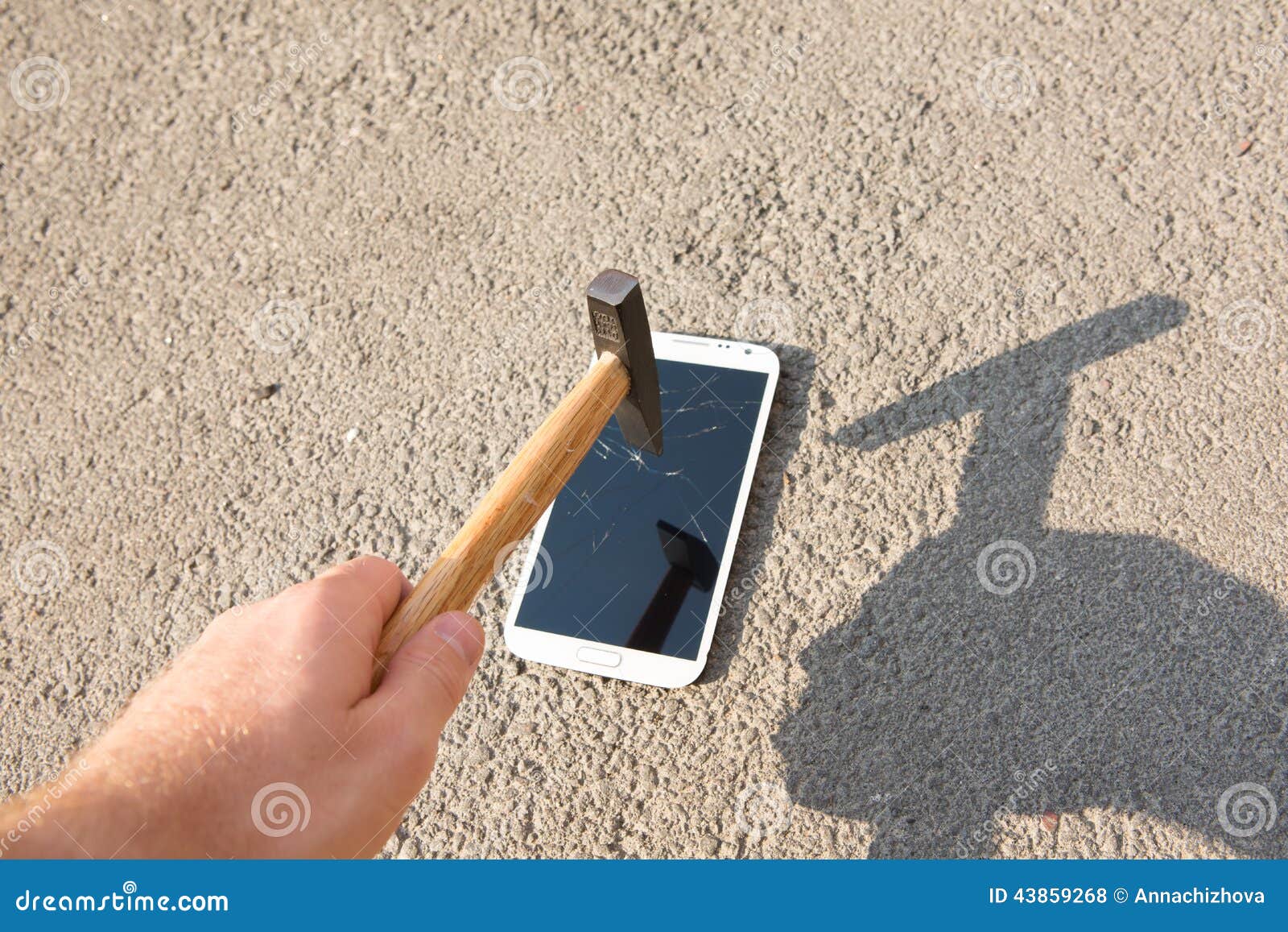 Hammer Smashing the Screen of a Smartphone Stock Photo - Image of ...