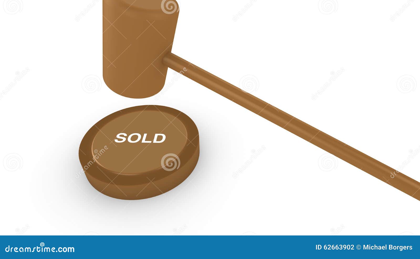 Hammer Smashing on Sold Sign Stock Illustration - Illustration of ...