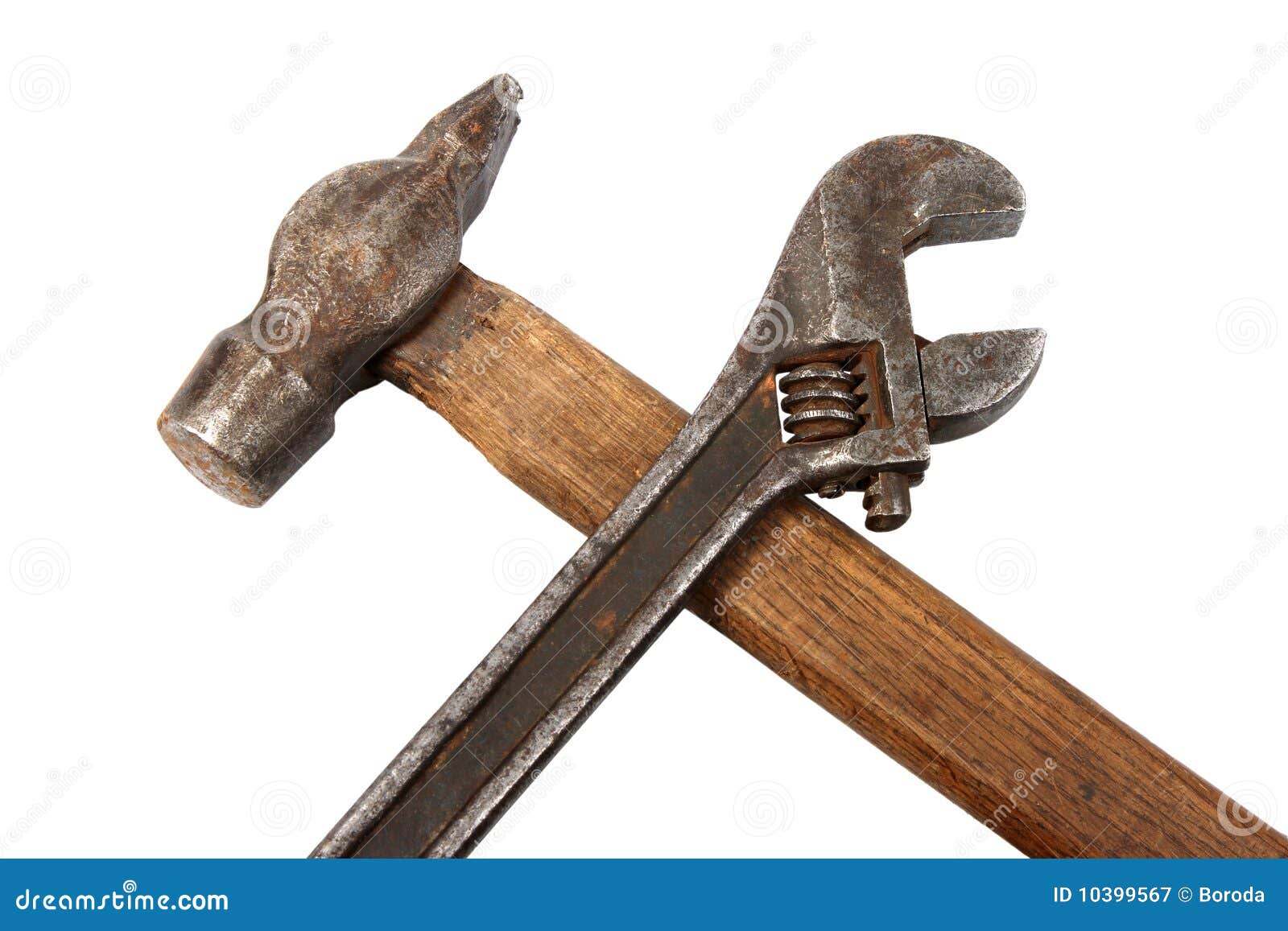 Hammer and spanner. stock image. Image of store, carpentry - 10399567