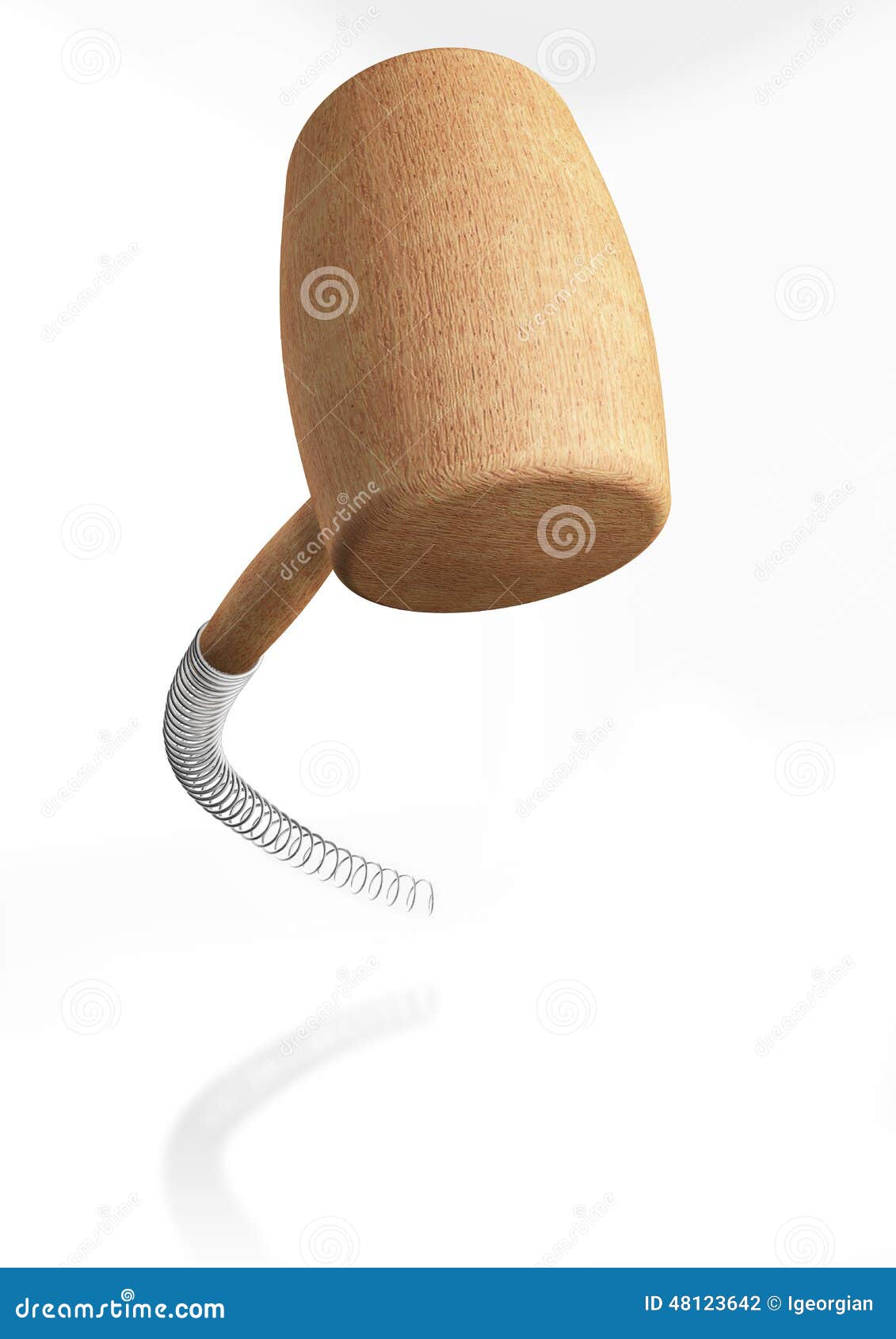 Hammer on spring on white stock illustration. Illustration of knock ...