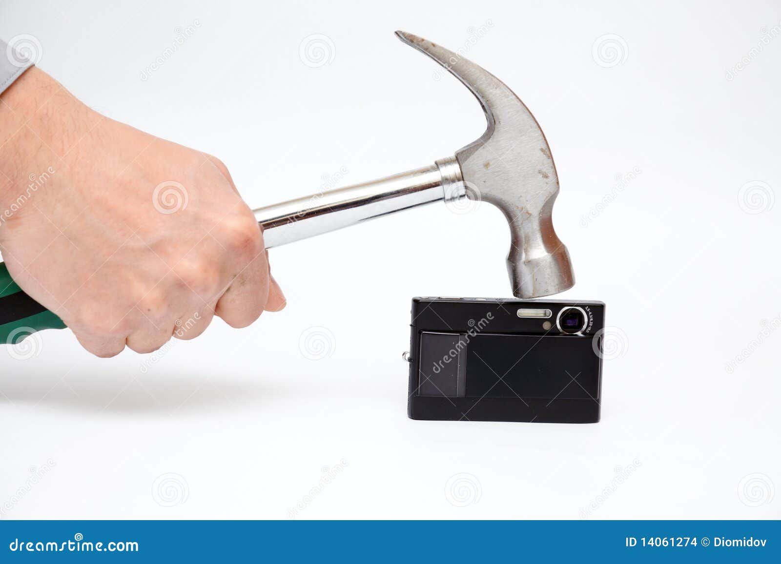 The Hammer Strikes on the Camera Stock Photo - Image of sledge, hammer ...