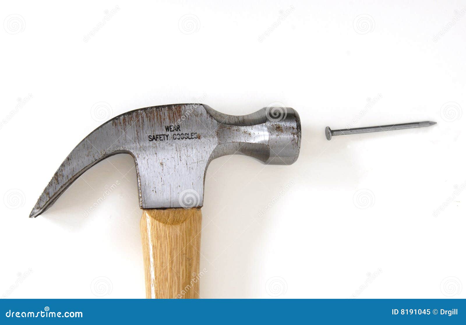 Hammer Striking Nail stock image. Image of close, studio - 8191045