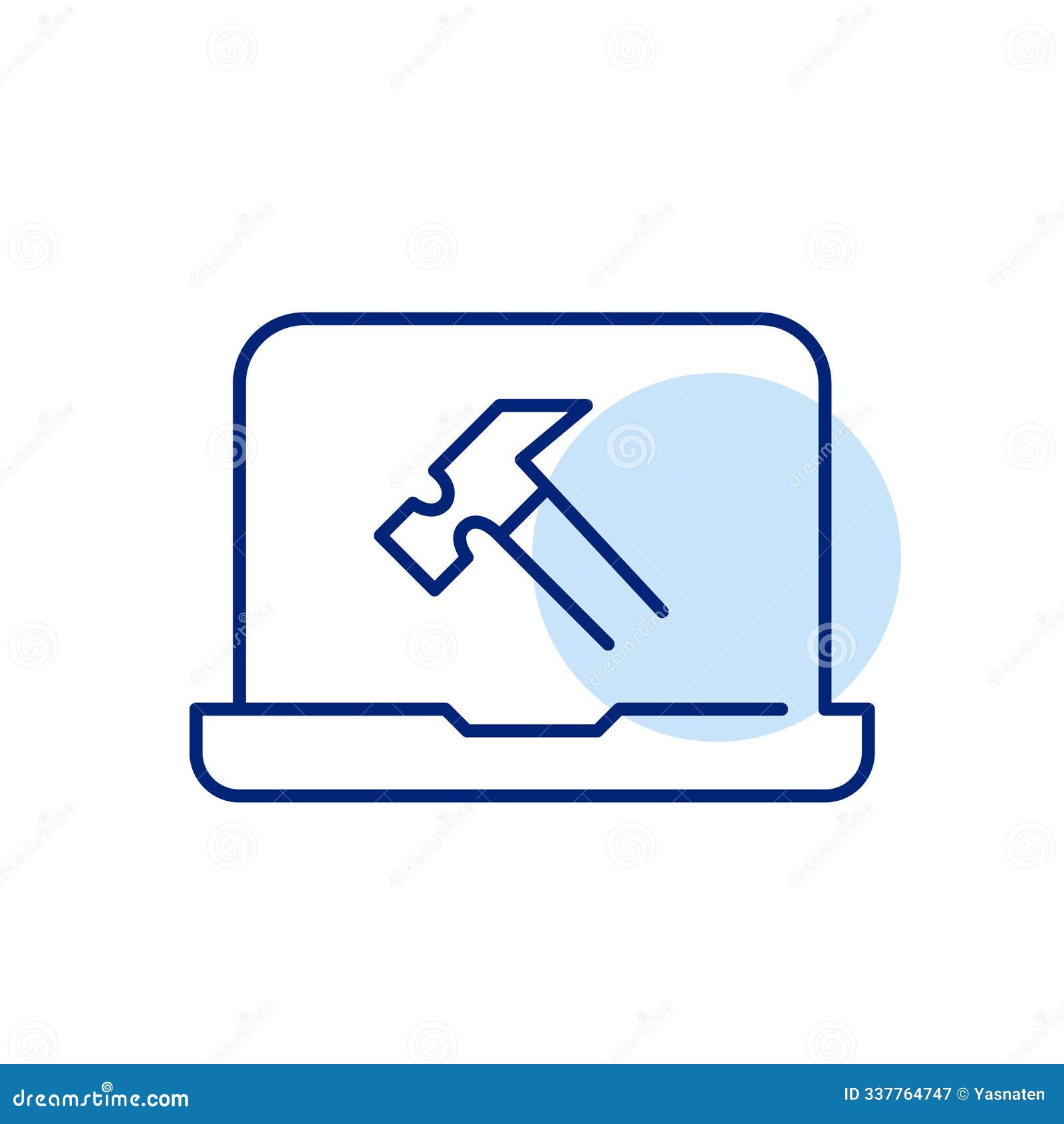 Hammer Symbol on Laptop. Computer Repairs and Hardware Engineering ...