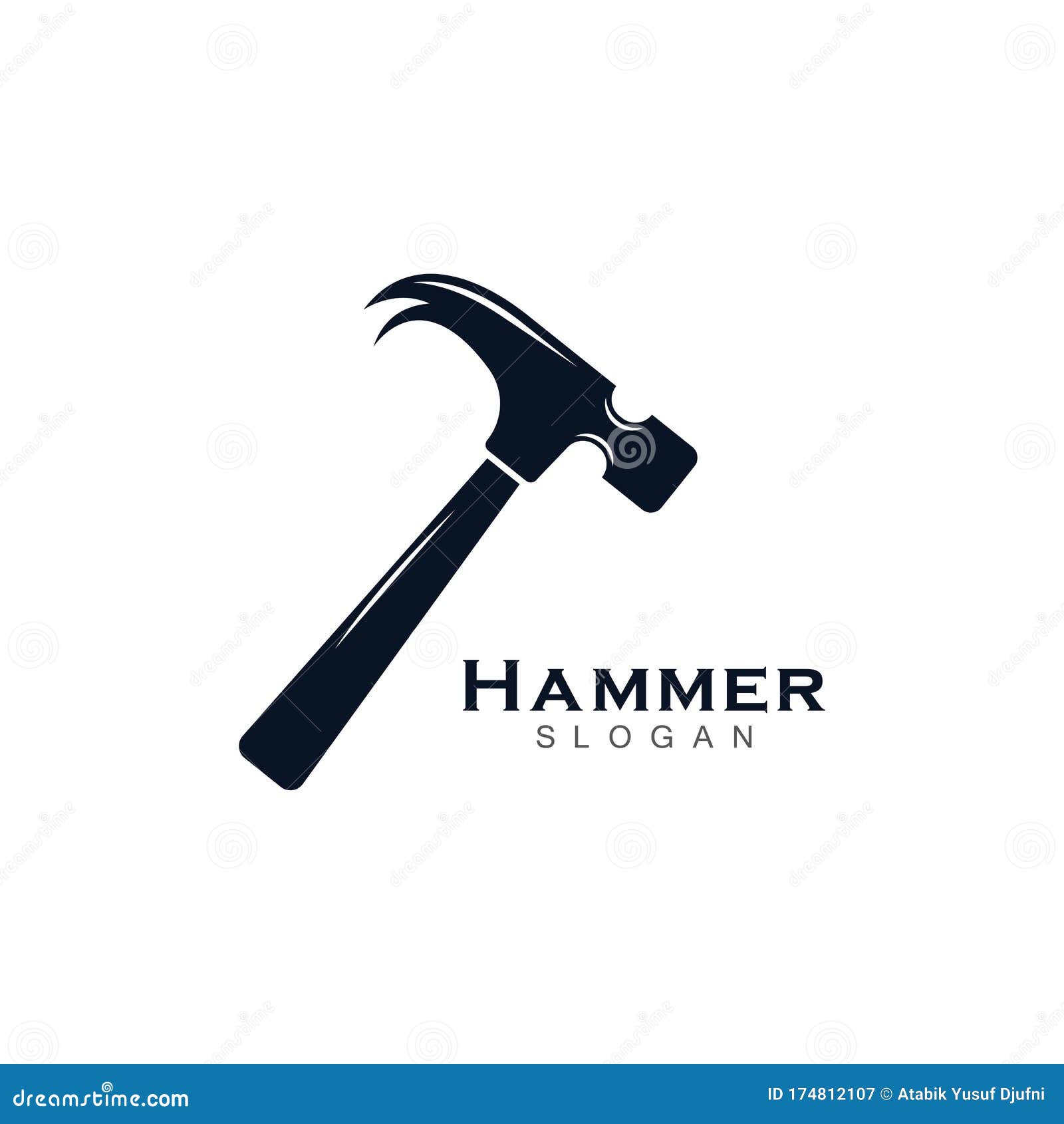 Hammer symbol vector icon stock vector. Illustration of white - 174812107