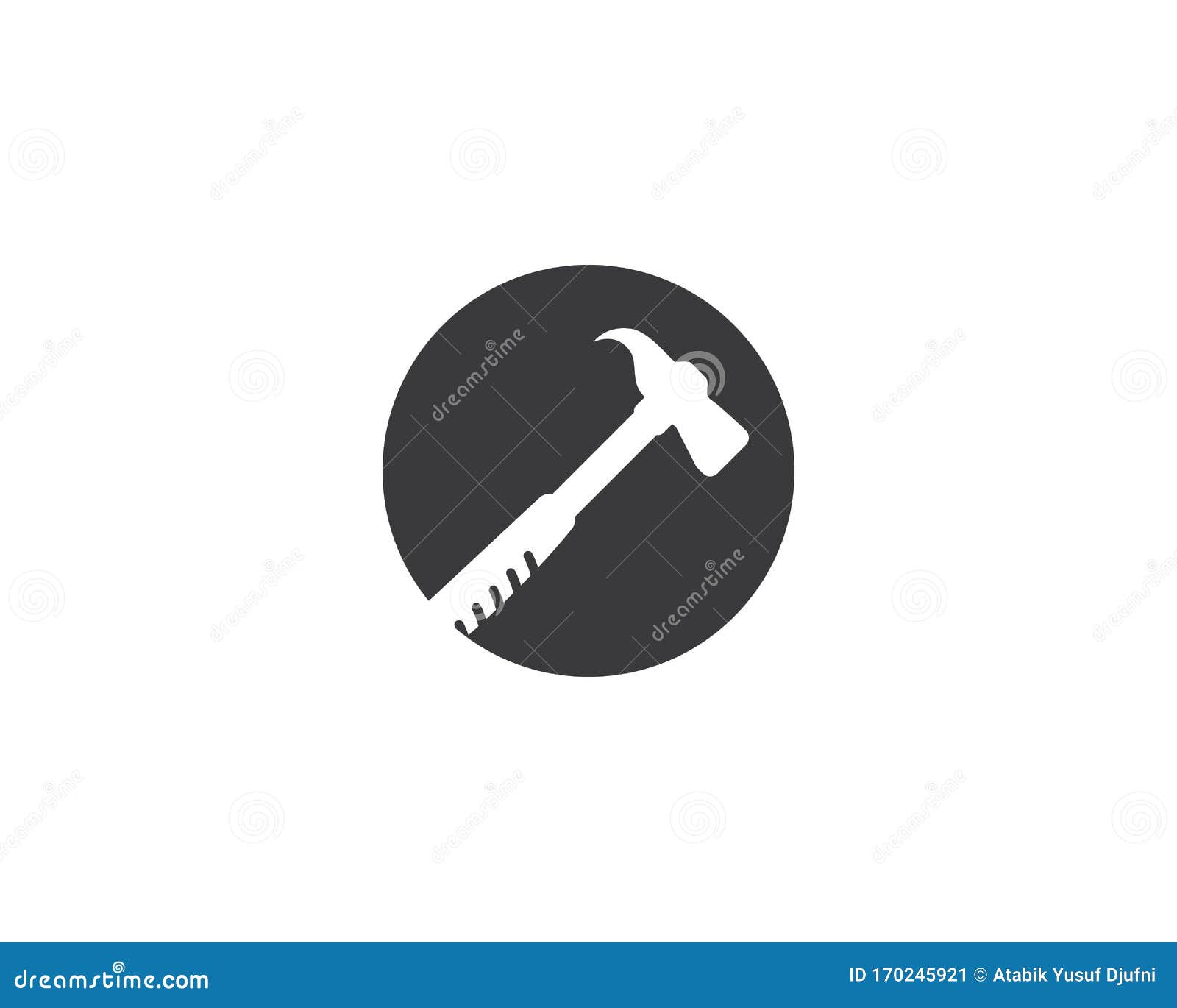 Hammer symbol vector icon stock vector. Illustration of symbol - 170245921