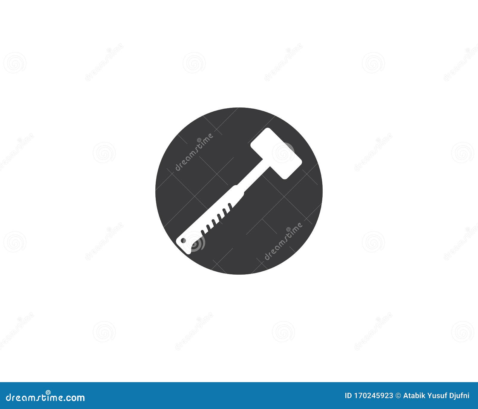 Hammer symbol vector icon stock vector. Illustration of yellow - 170245923