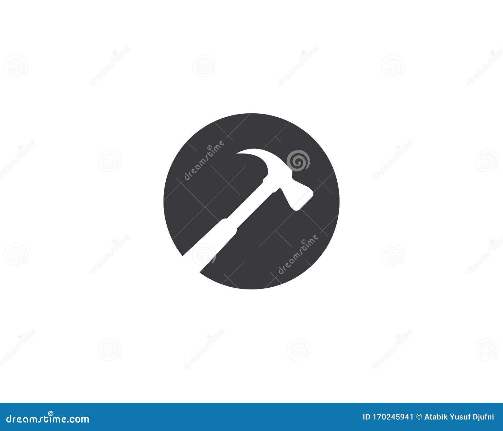 Hammer symbol vector icon stock vector. Illustration of tool - 170245941