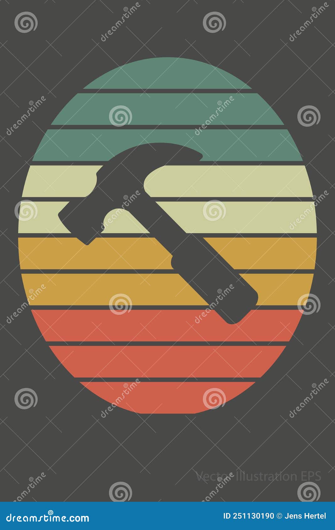Hammer Symbol Vector Illustration Stock Vector - Illustration of color ...