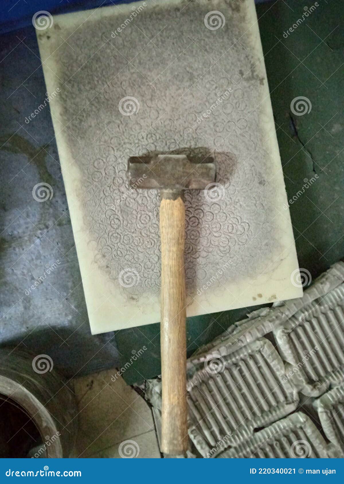 Hammer on the tapping base stock image. Image of hammer - 220340021