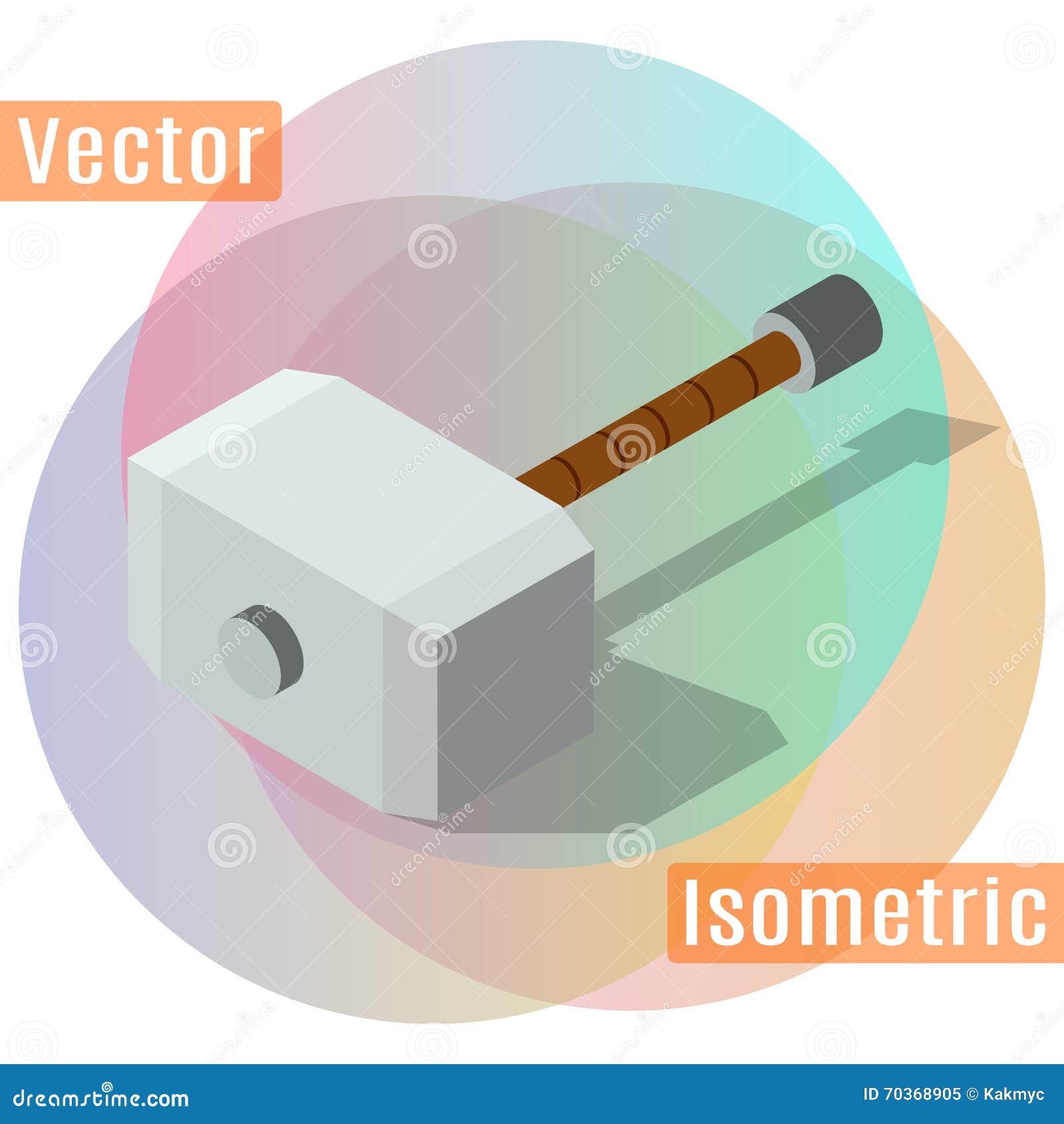 Hammer of Thor Isometric Shadow Stock Vector - Illustration of medieval ...
