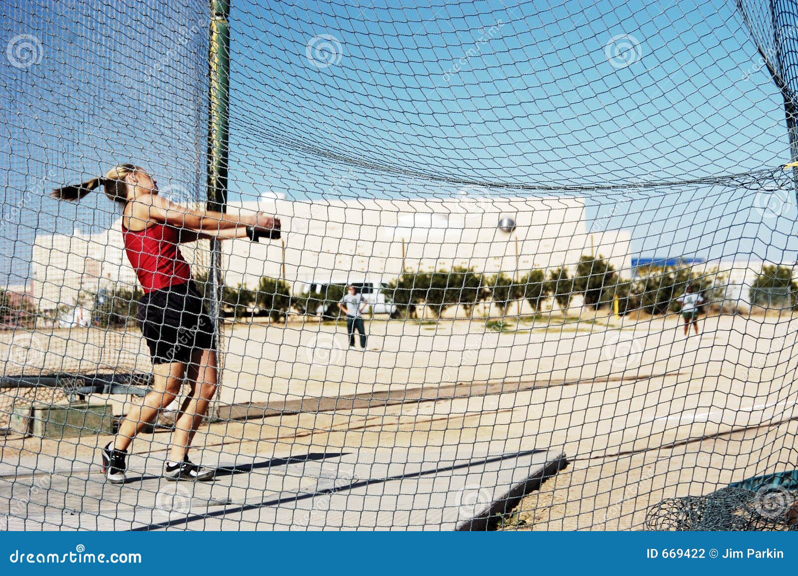 Hammer Throw 2 - Focus on the Net Stock Photo - Image of meters ...