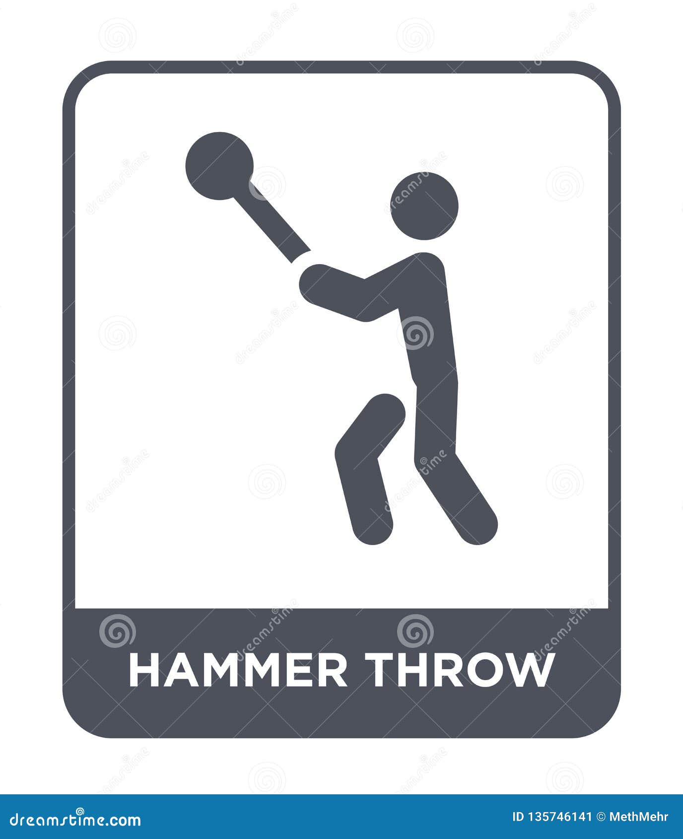 Hammer Throw Icon in Trendy Design Style. Hammer Throw Icon Isolated on ...
