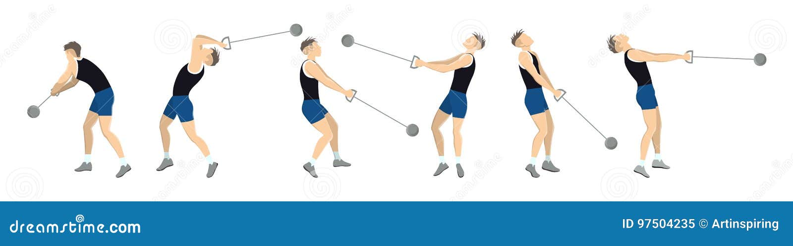 Hammer Throw. Vector Cartoon Illustration. | CartoonDealer.com #75522706